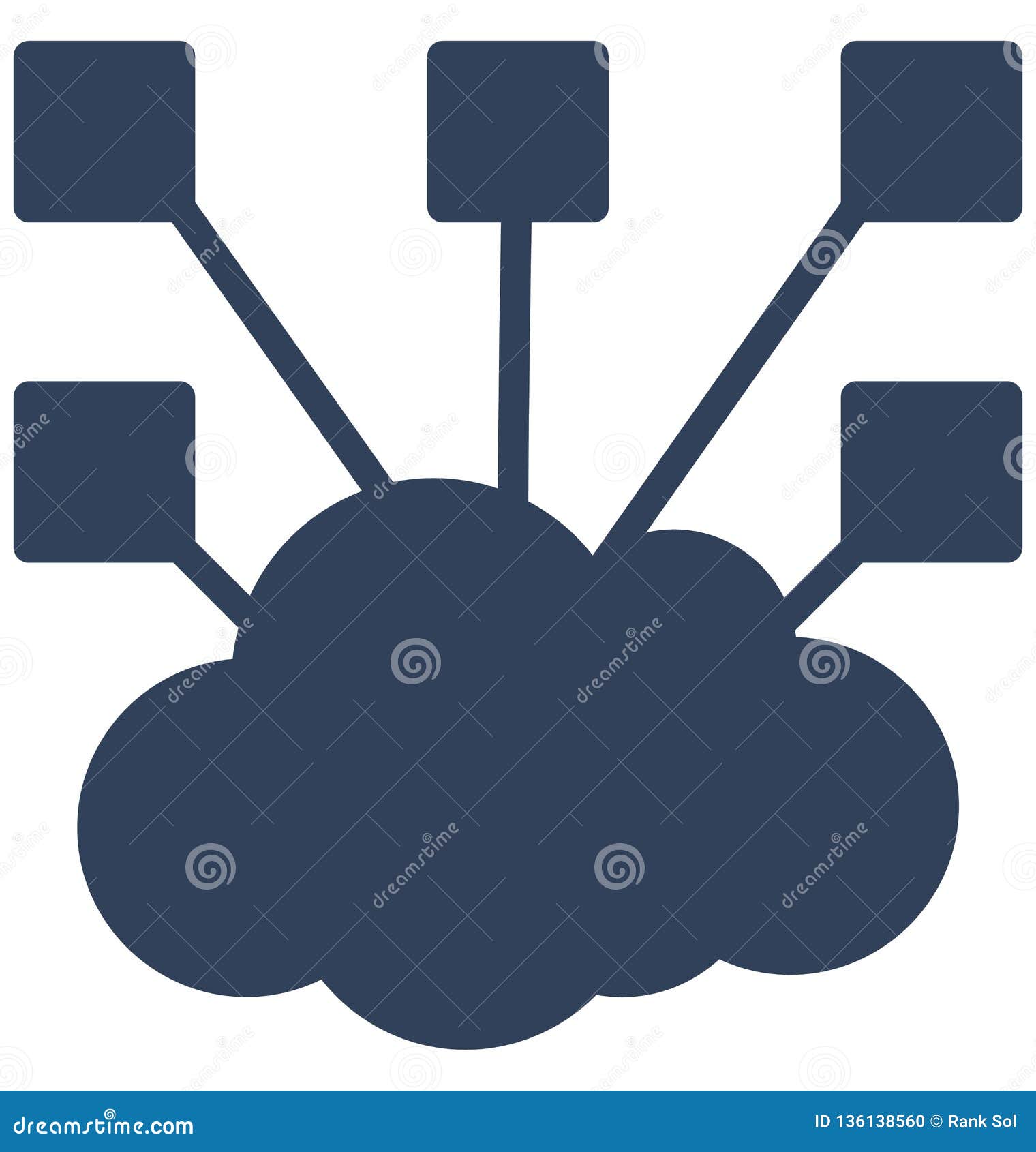 Cloud Network Isolated Vector Icon that Can Easily Modify or Edit ...