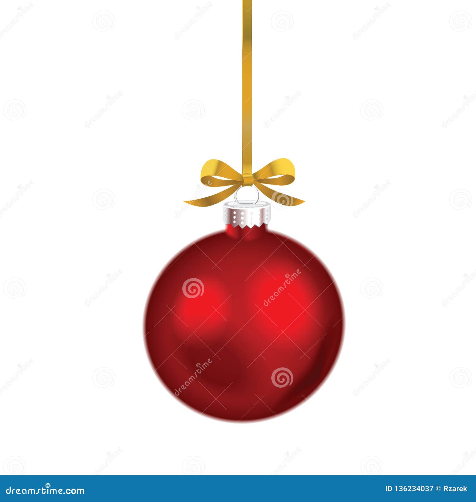 Christmas Red Ornament with Silver Ribbon. - Illustration Stock Vector ...