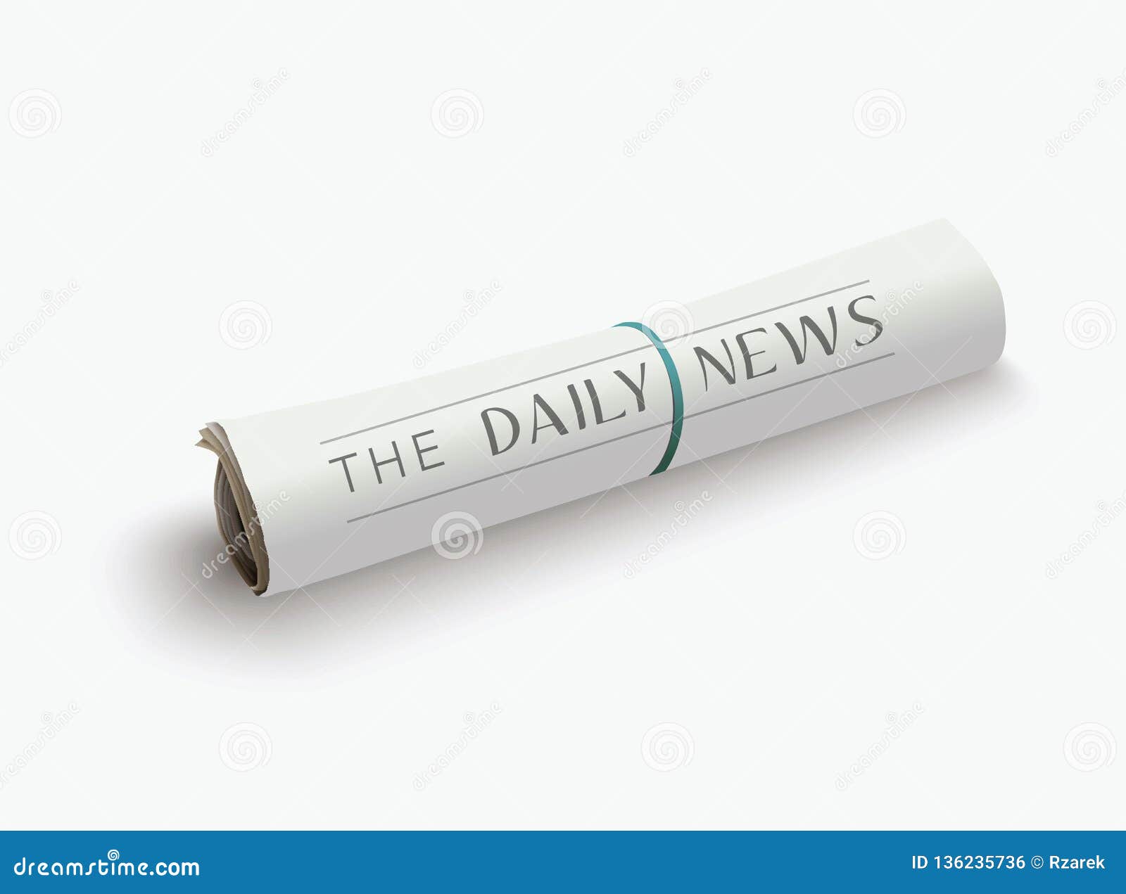 Rolled Newspaper Isolated On White Background. Vector Illustration ...