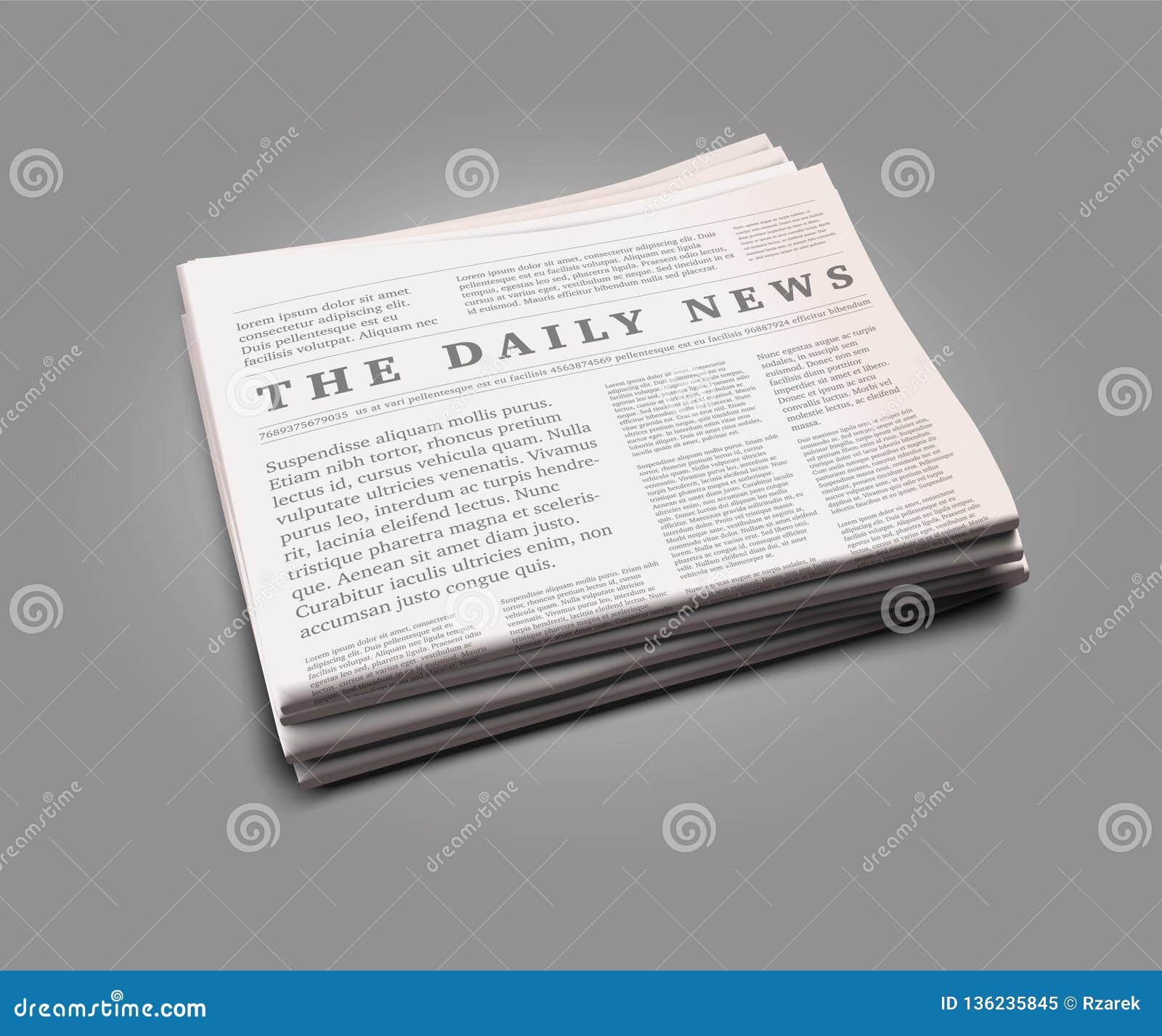 Vector Realistic Newspaper. - Illustration Stock Vector - Illustration ...