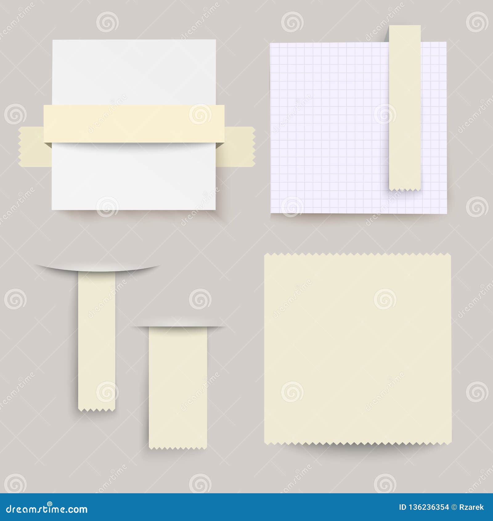 Set of Vector Note Papers and Bookmarks. - Illustration Stock Vector ...