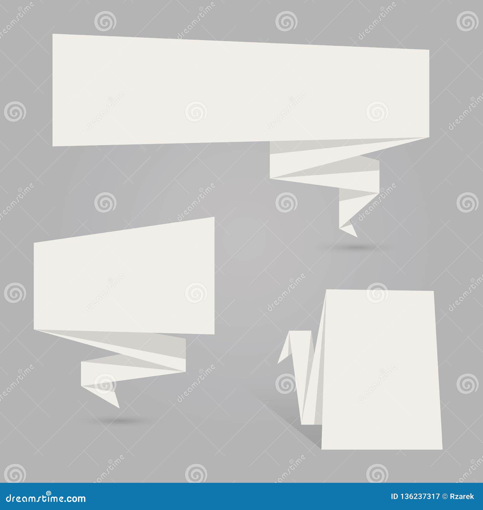 Set of Blank Paper Origami Banners for Your Text. - Illustration Stock ...
