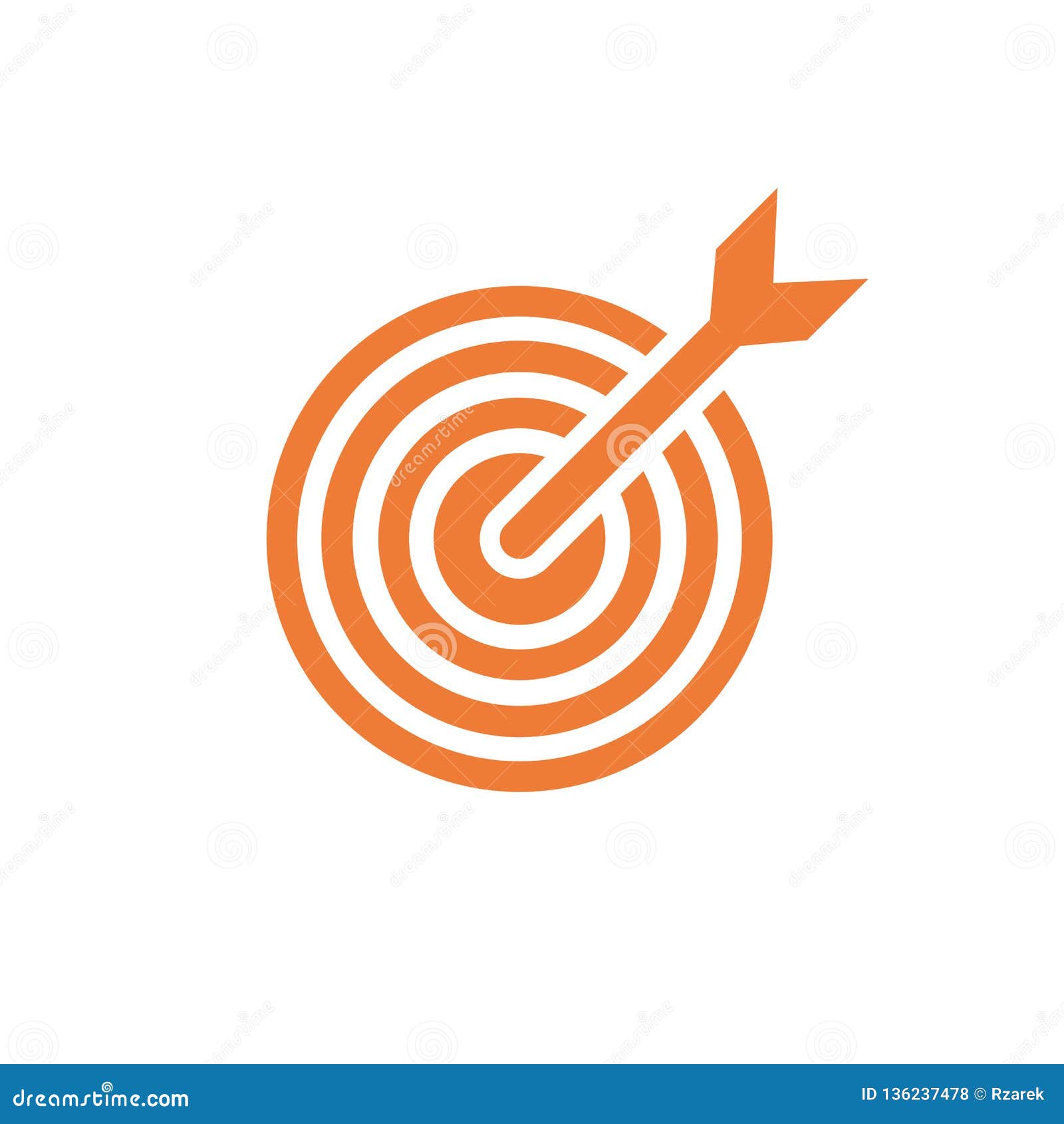 Vector Orange Target Icon. - Vector Stock Vector - Illustration of game ...