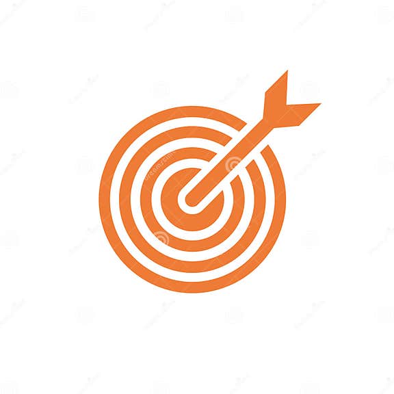 Vector Orange Target Icon. - Vector Stock Vector - Illustration of game ...