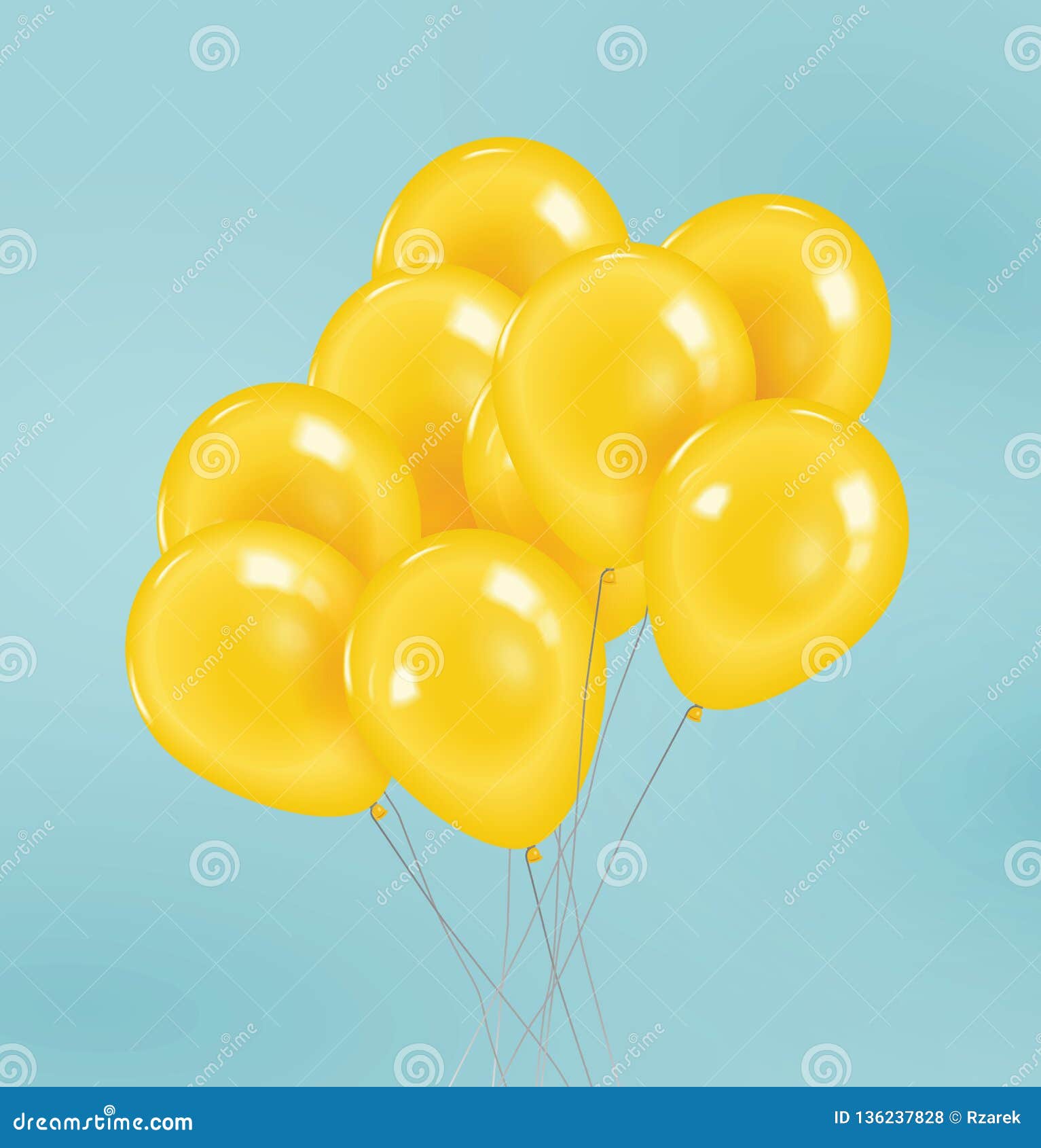 Vector Realistic Yellow Balloons. - Illustration Stock Vector ...