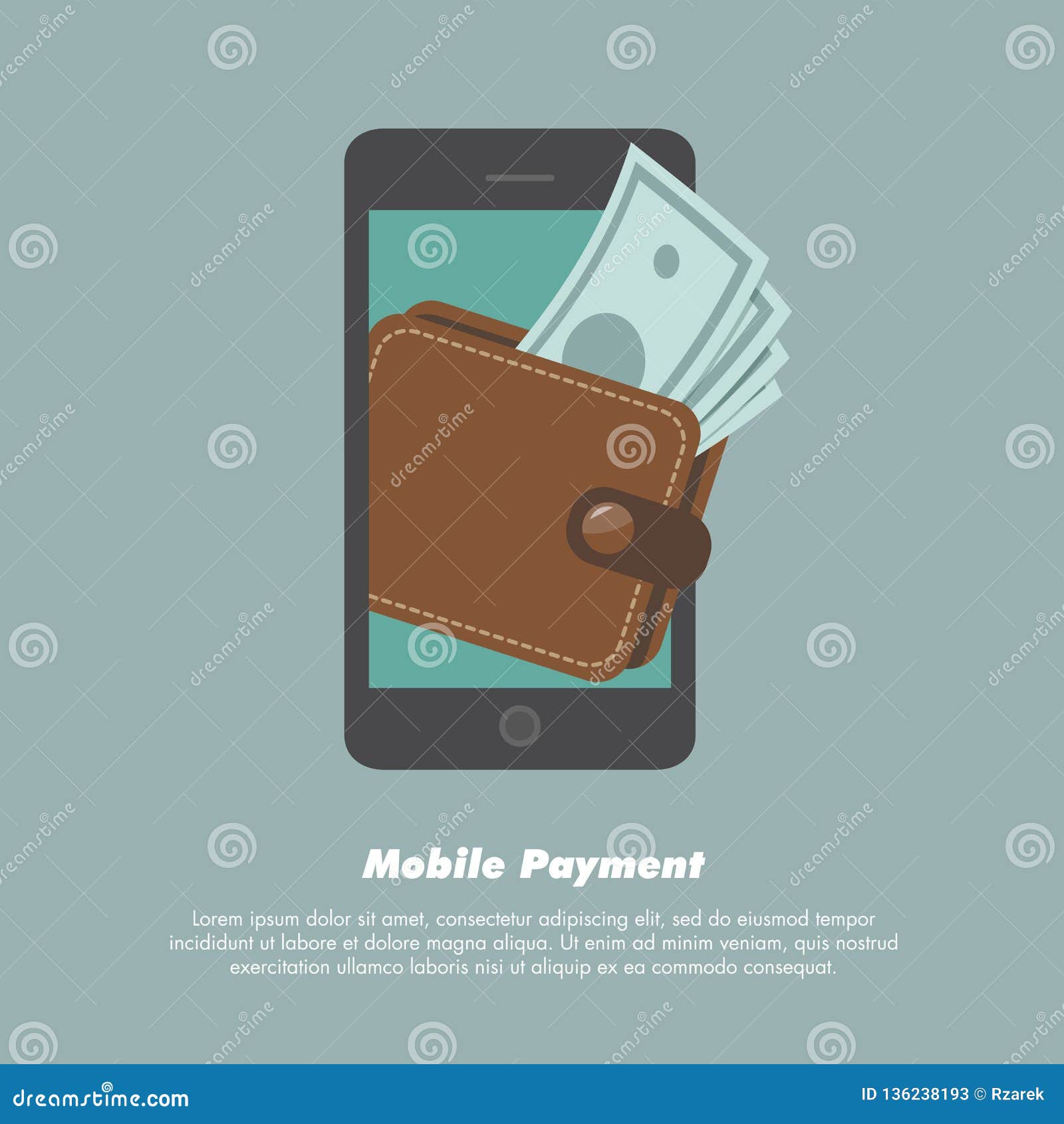 Mobile Payment Concept. Vector Illustration Stock Vector - Illustration of payment, human: 136238193
