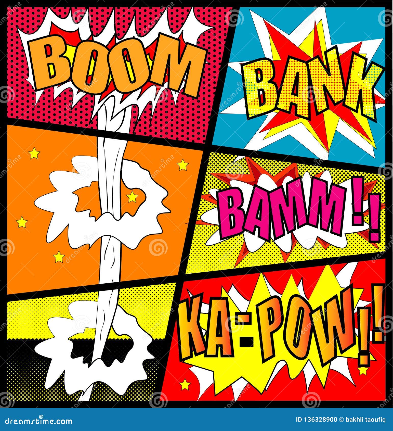 Explosions 02 - 5 Different Shapes Of Explosions Stock Photo ...