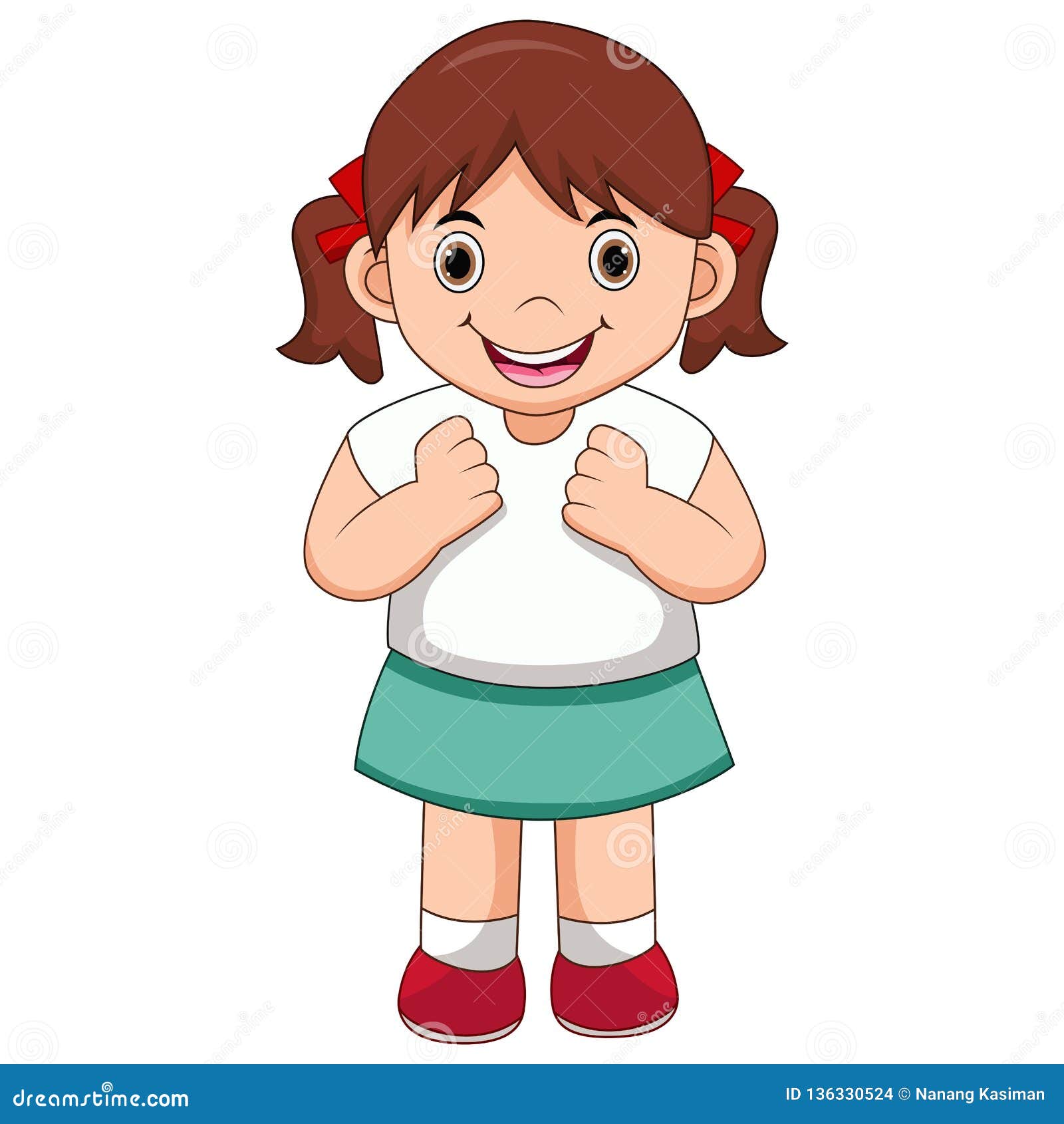 Happy girl cartoon stock vector. Illustration of happy - 136330524