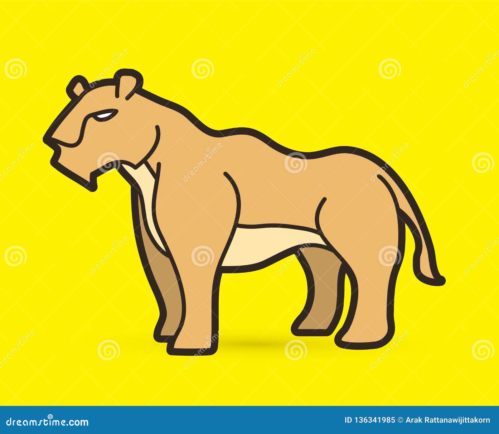 Lioness Cartoon Graphic Vector. Stock Vector - Illustration of concept ...