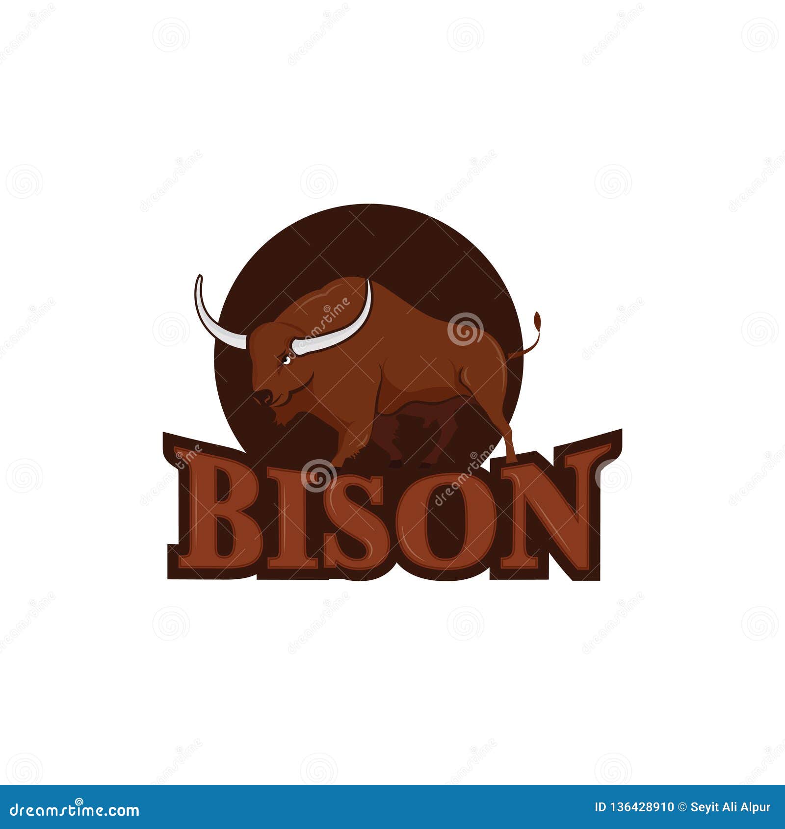 Bison Vector Logo design stock illustration. Illustration of strong ...