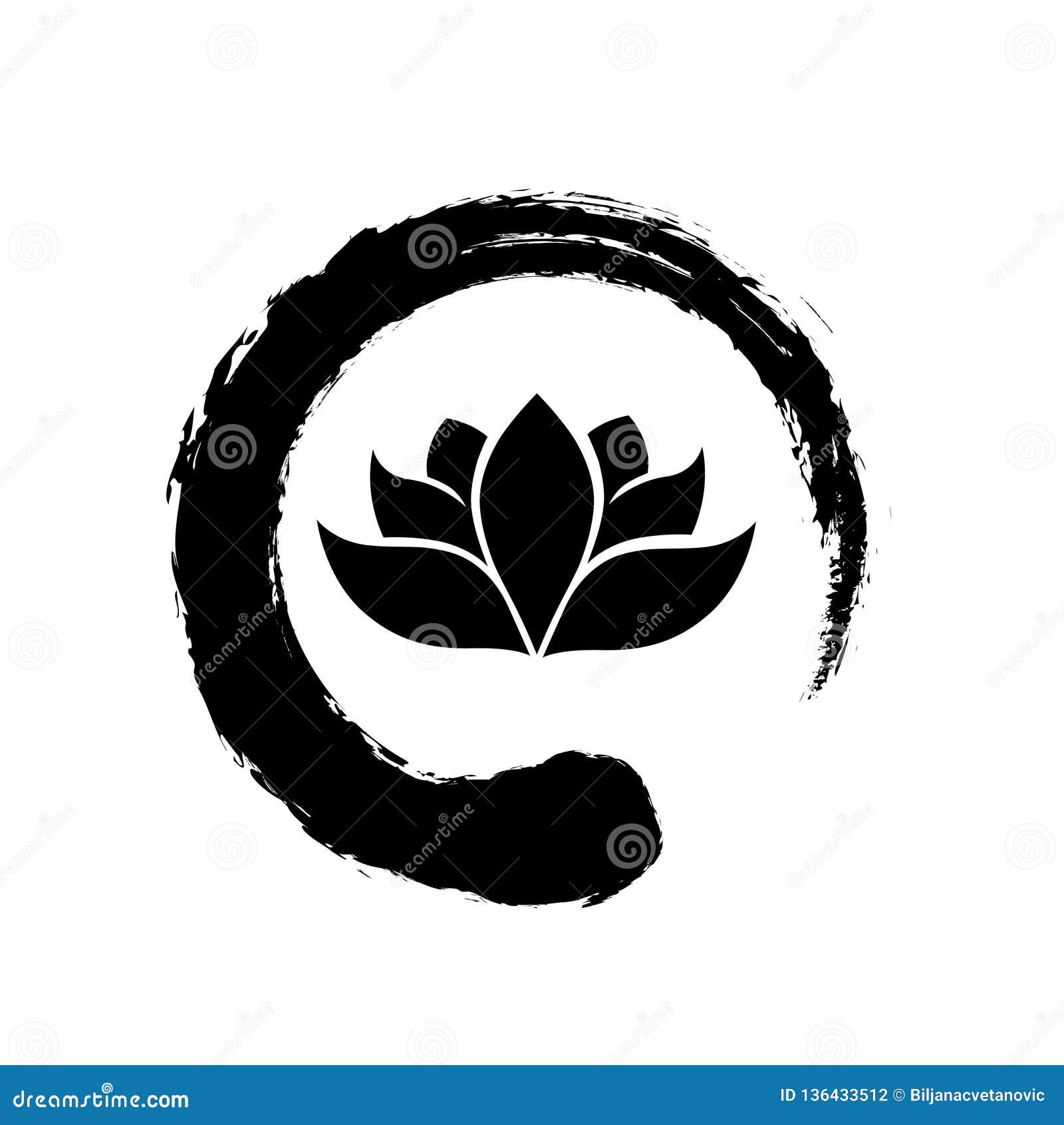 Zen lotus flower stock vector. Illustration of oriental - 136433512