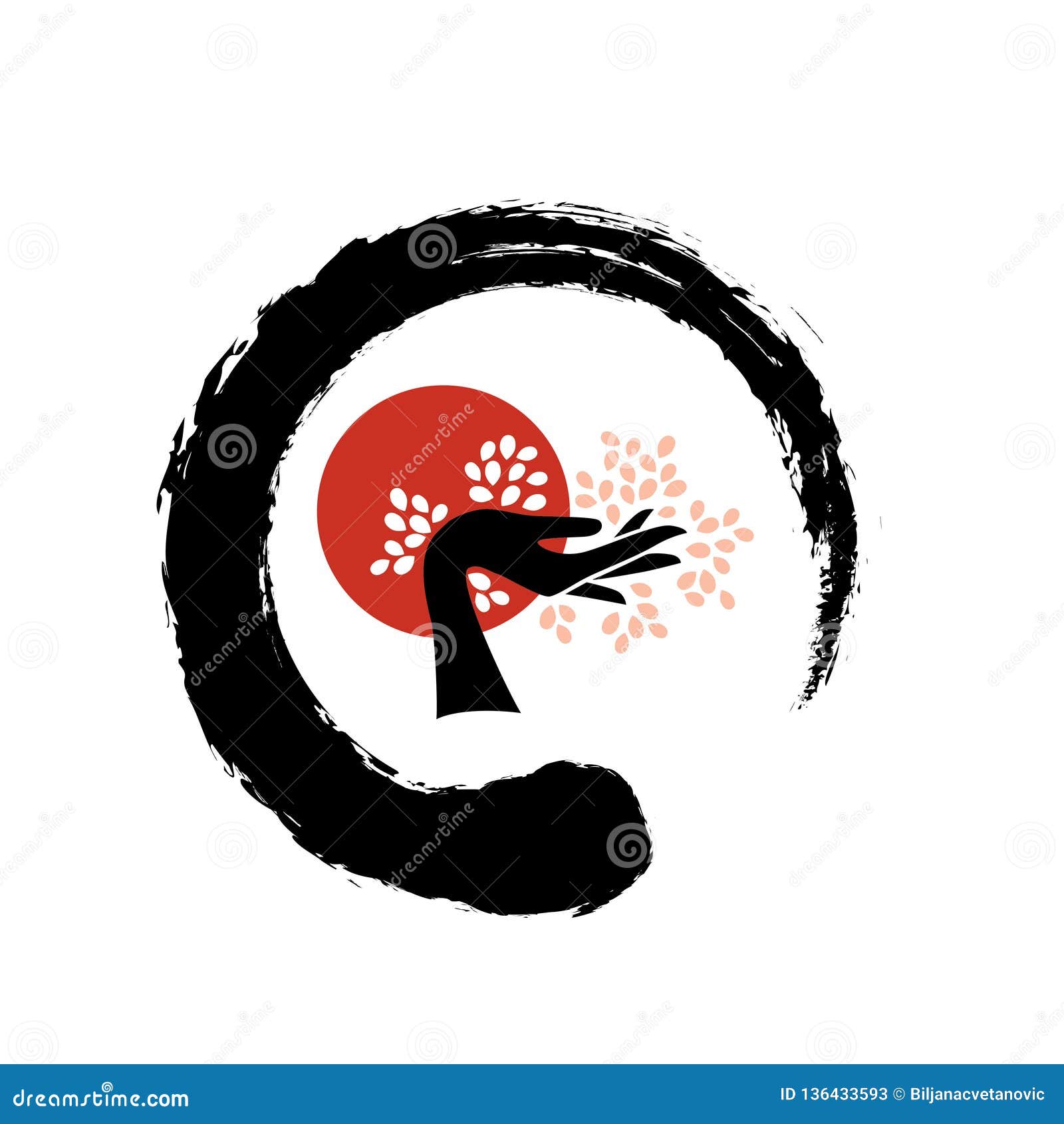 Zen massage stock vector. Illustration of leaf, healthy - 136433593