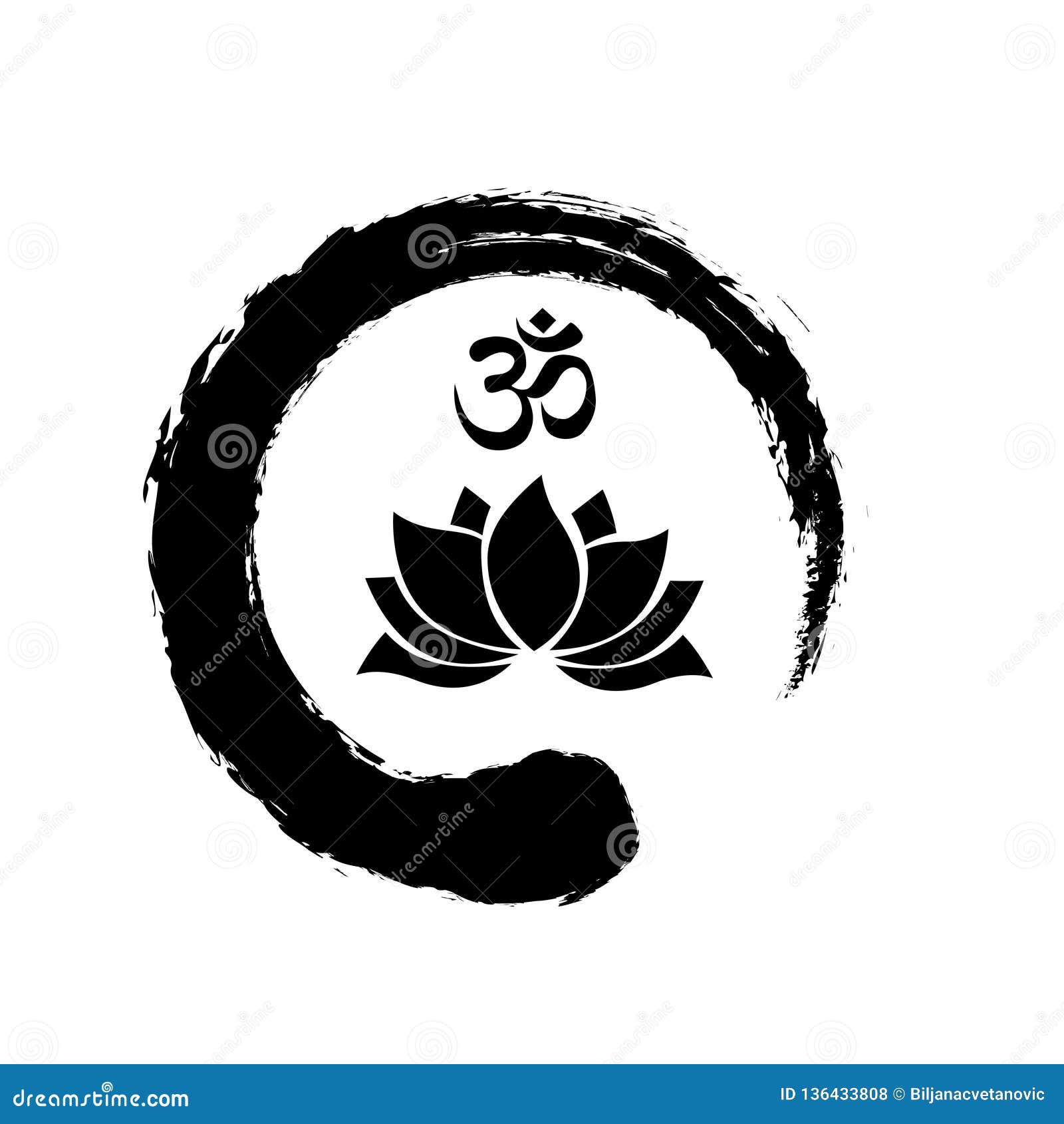 Zen lotus flower stock vector. Illustration of gold - 136433808