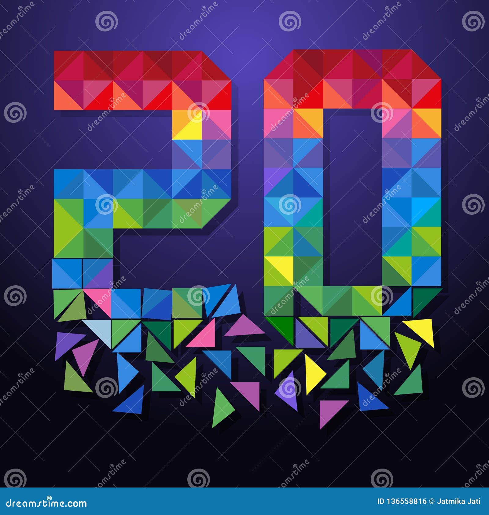 Shattered Triangle Number 20 Stock Vector - Illustration of abstract ...