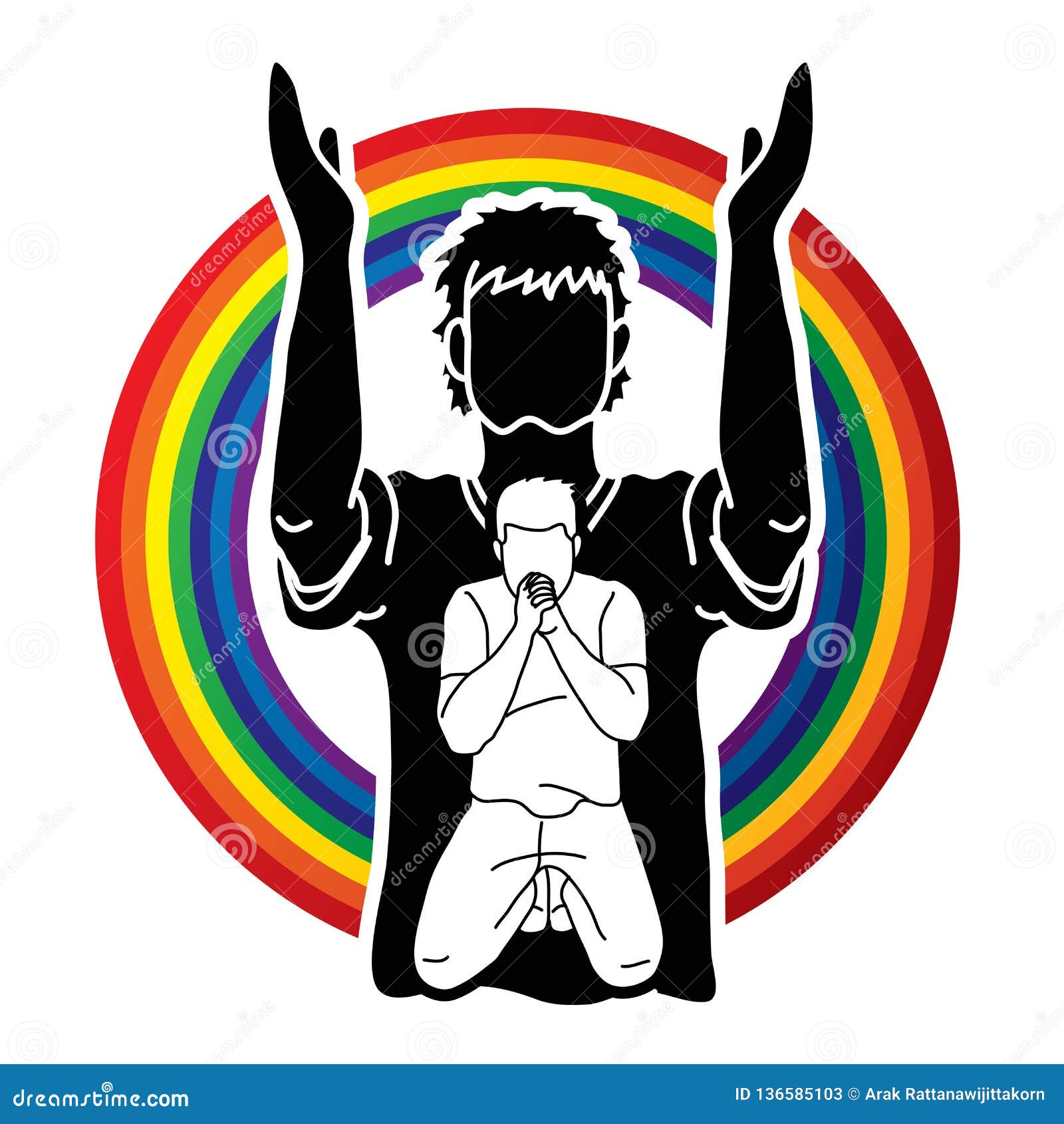 Man Prayer, Praise To the Lord Graphic Vector Stock Vector ...