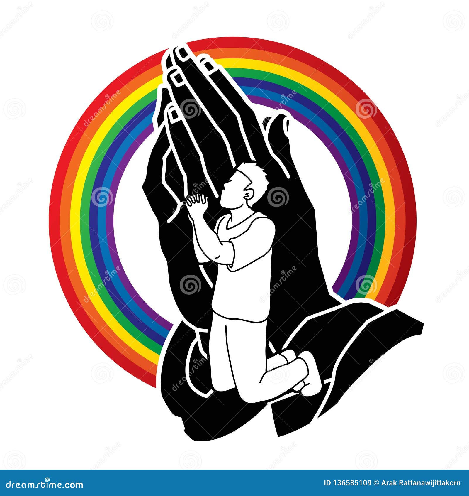 Man Prayer, Praise To the Lord Graphic Vector Stock Vector ...
