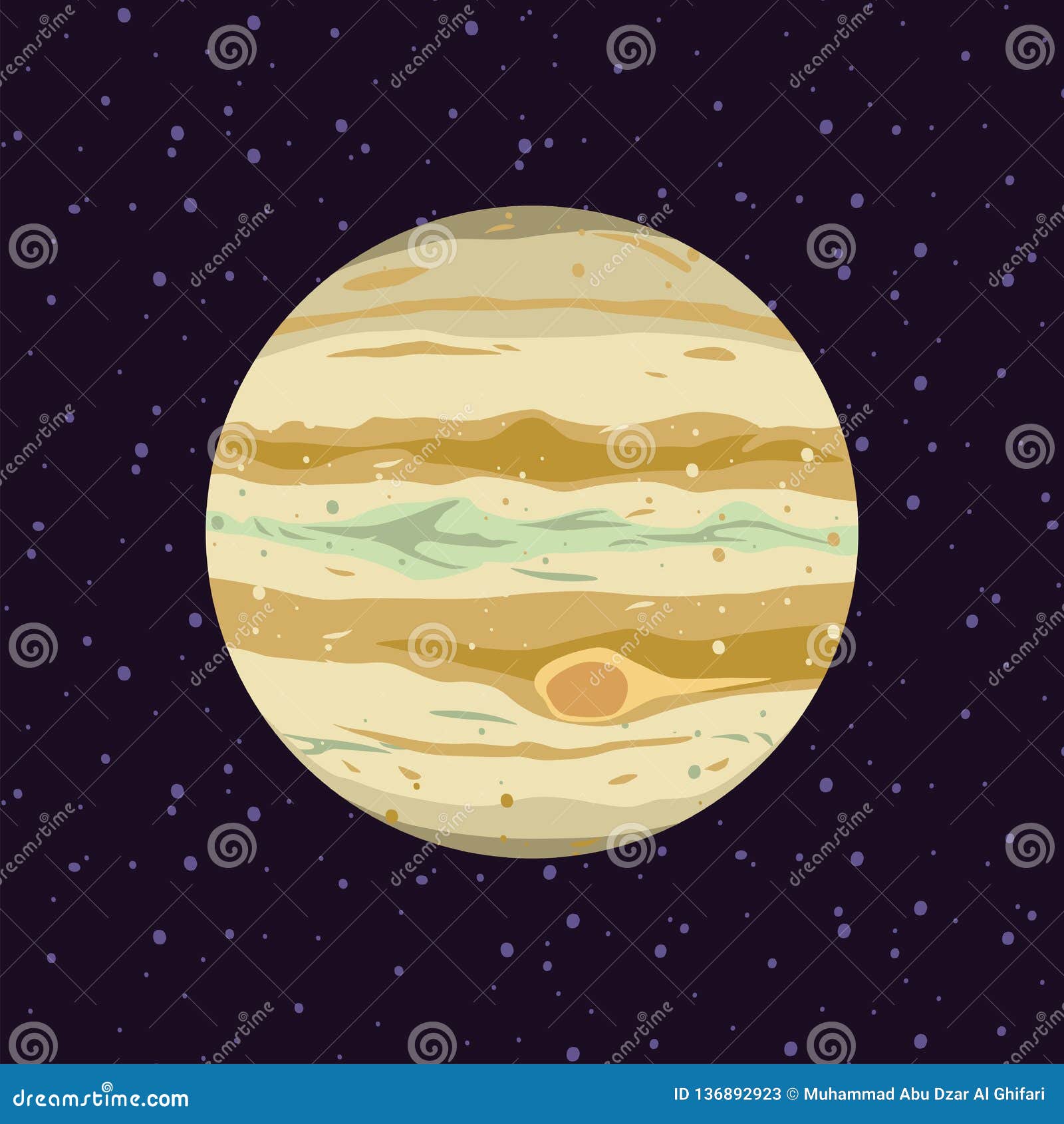 Cartoon Of Jupiter, Solar System Planets. Astronomical Observatory And ...