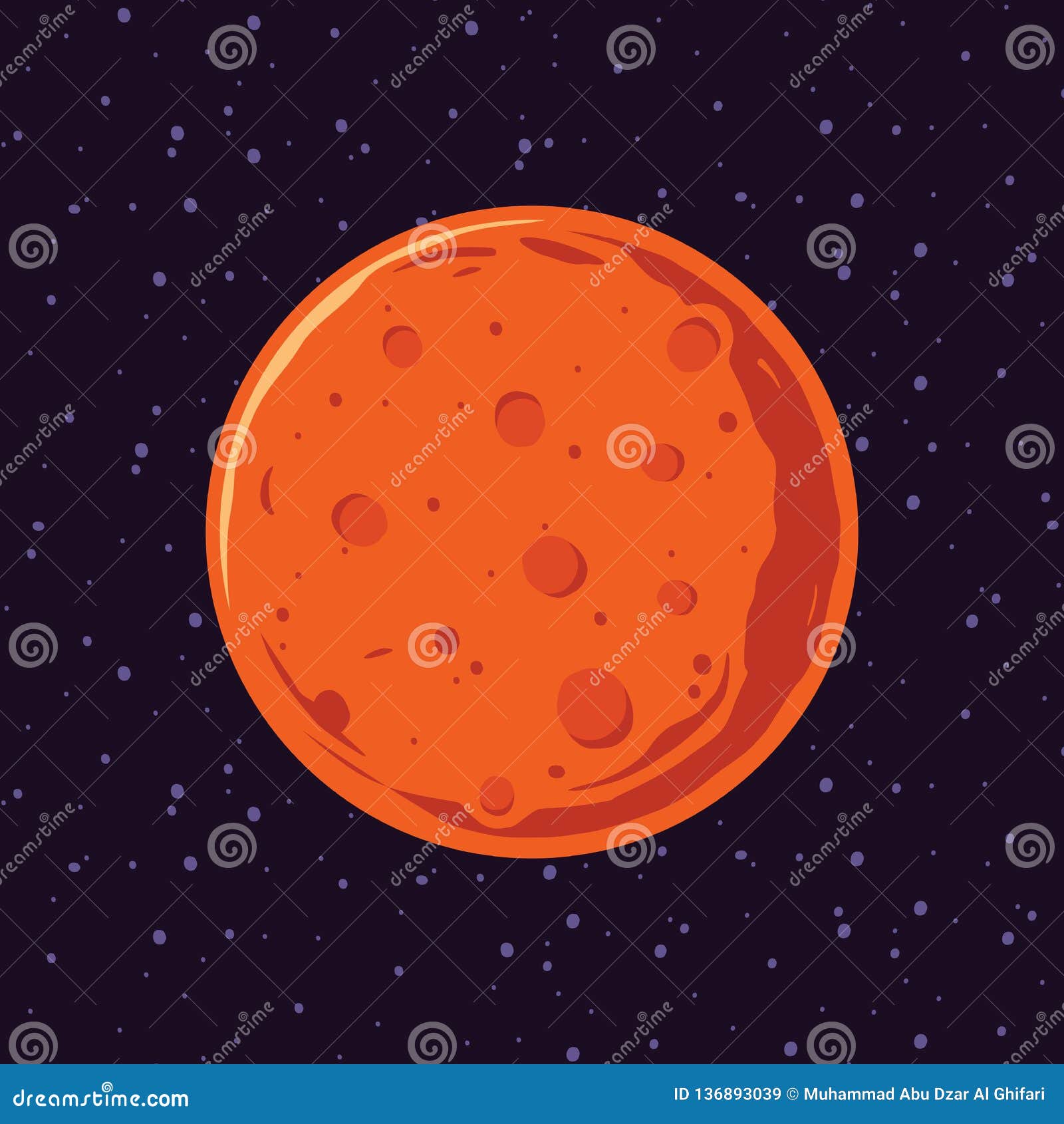 Cartoon of Mars, Solar System Planets. Astronomical Observatory and ...