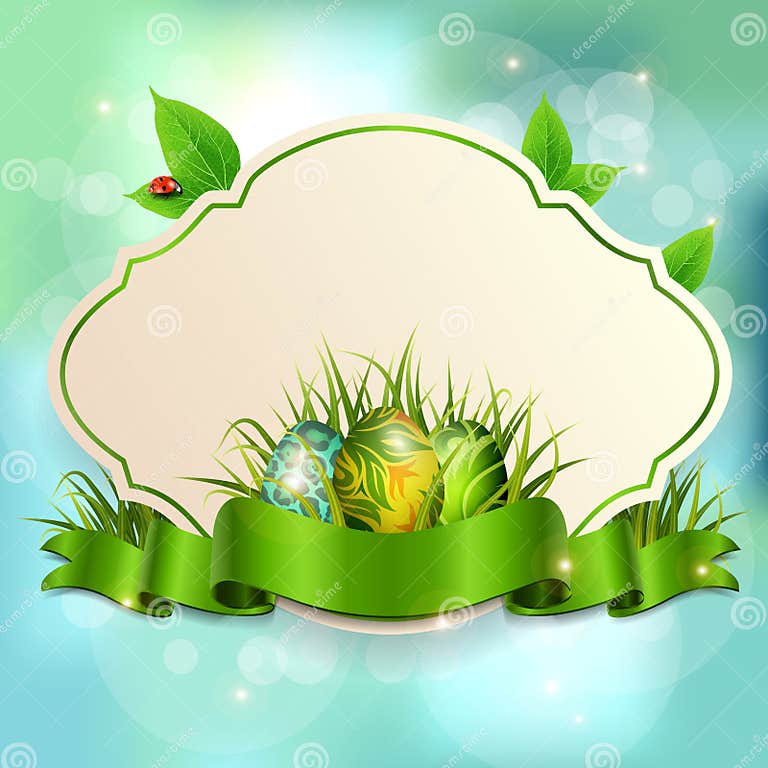 Spring Easter Banner Frame with Space for Text. Vector Stock Vector ...