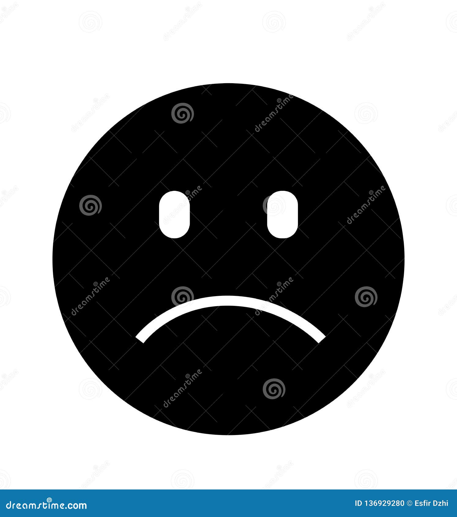 Smiley Black Vector Negative Face Isolated on White Stock Vector ...