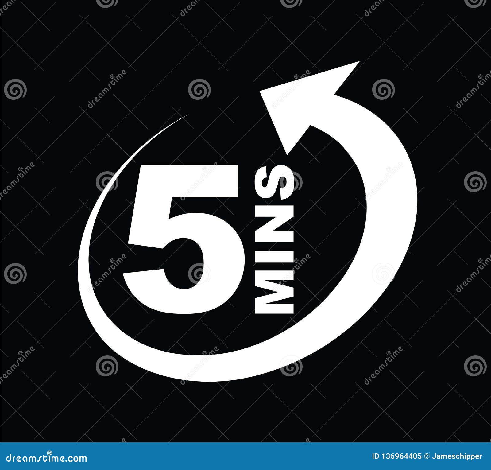 Five minutes icon stock vector. Illustration of measurement - 136964405