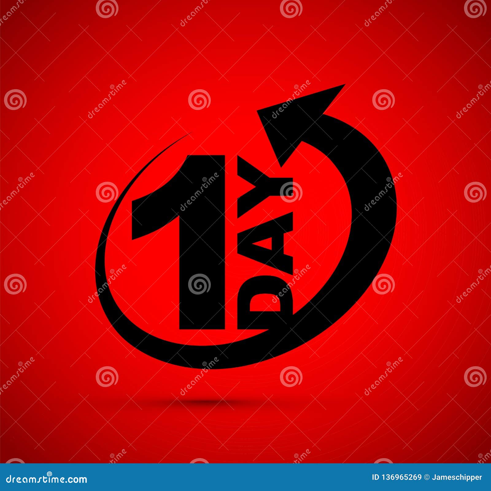 One day icon stock vector. Illustration of round, clock - 136965269