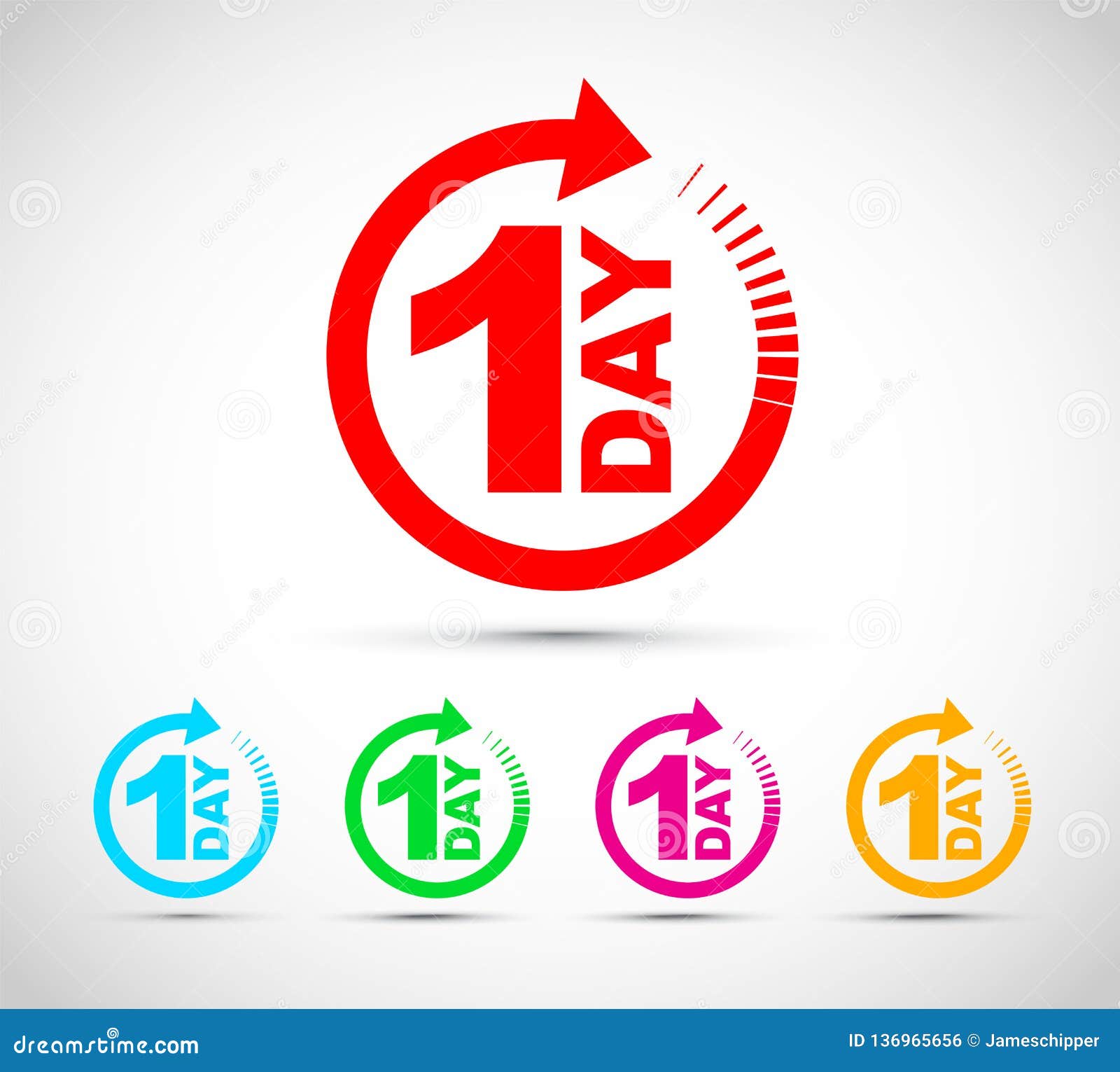 One day icon set stock vector. Illustration of mins - 136965656