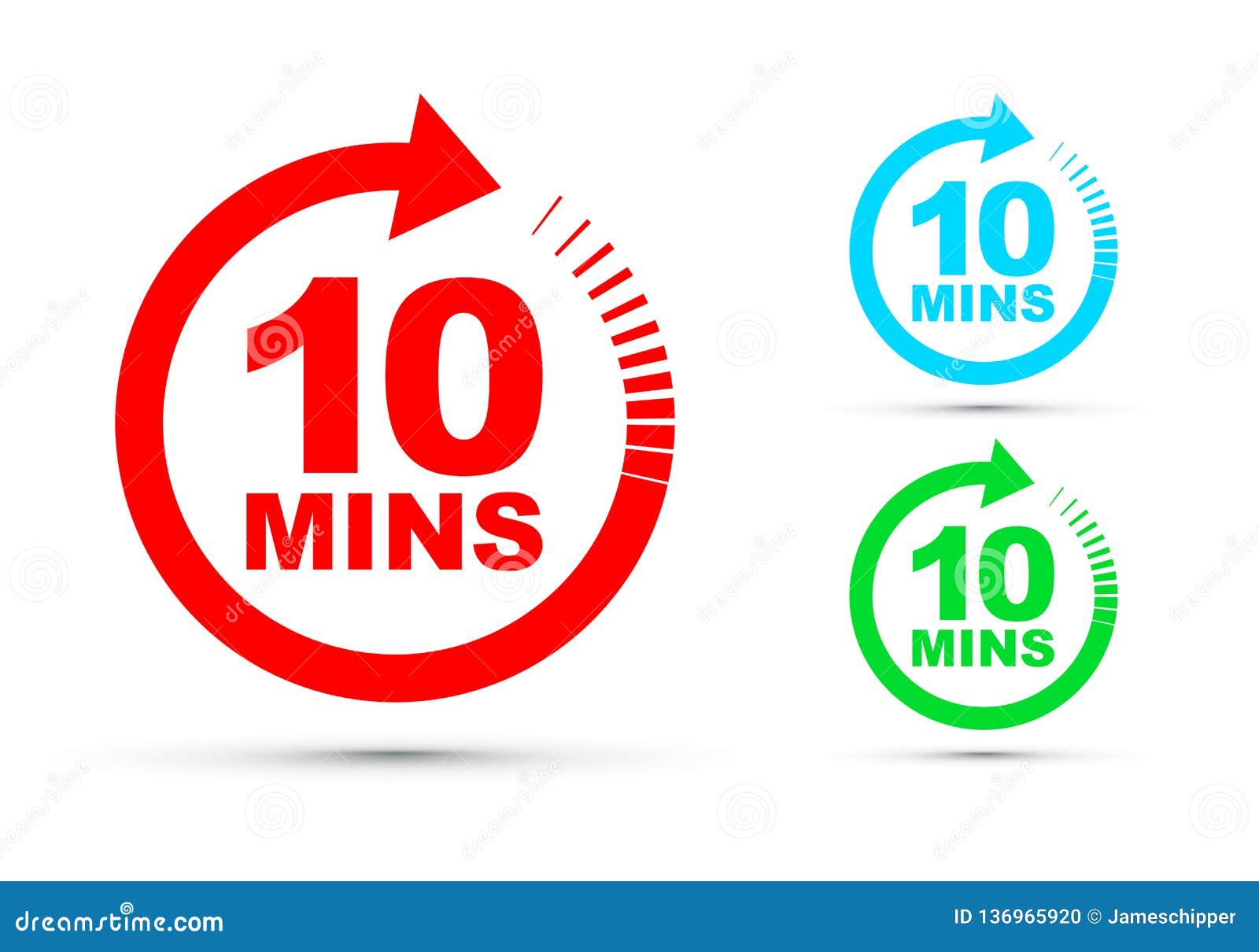 Ten minutes icon set stock vector. Illustration of color - 136965920