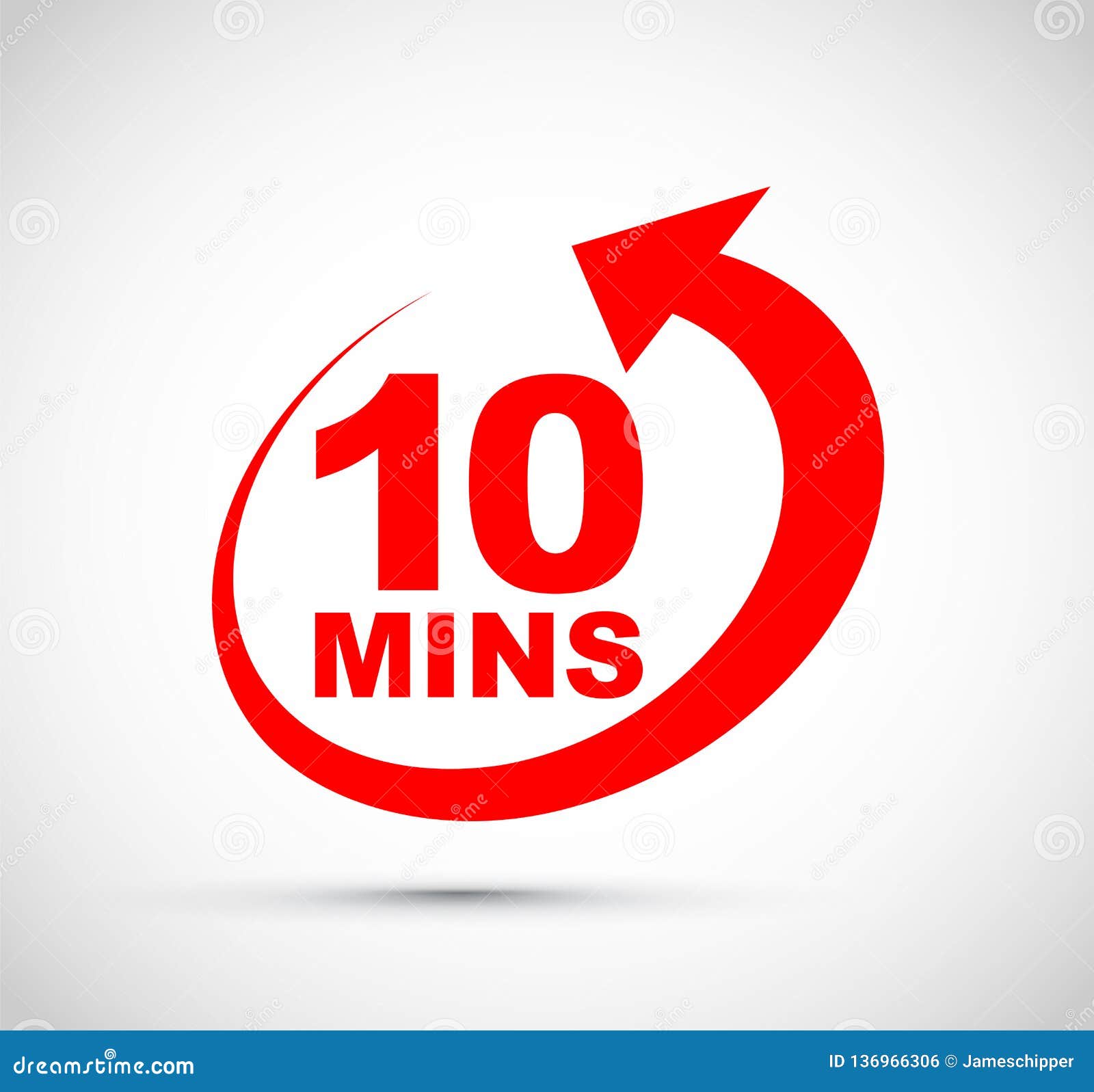 Ten minutes icon stock vector. Illustration of shape - 136966306