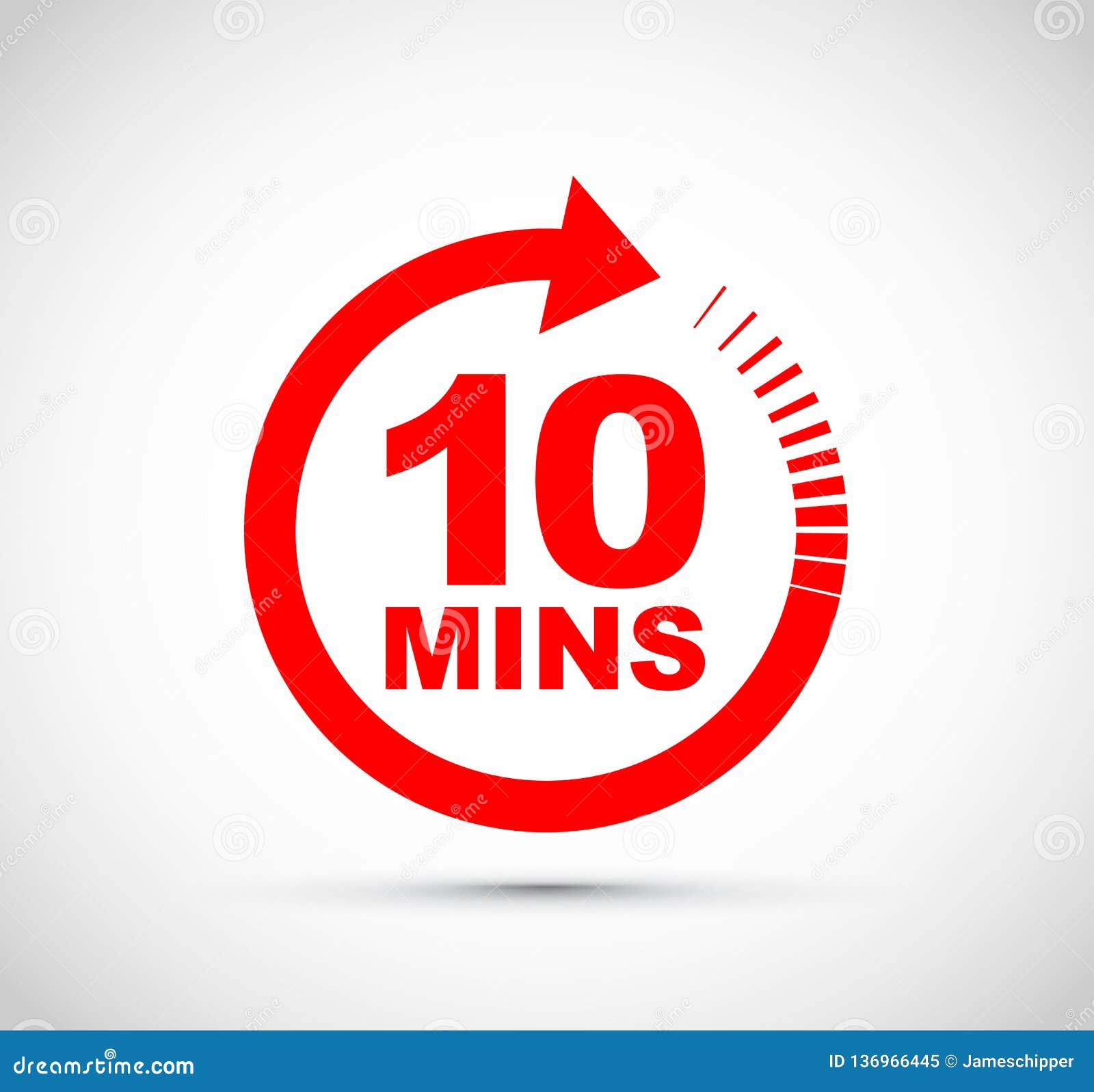 Ten minutes icon stock vector. Illustration of arrow - 136966445