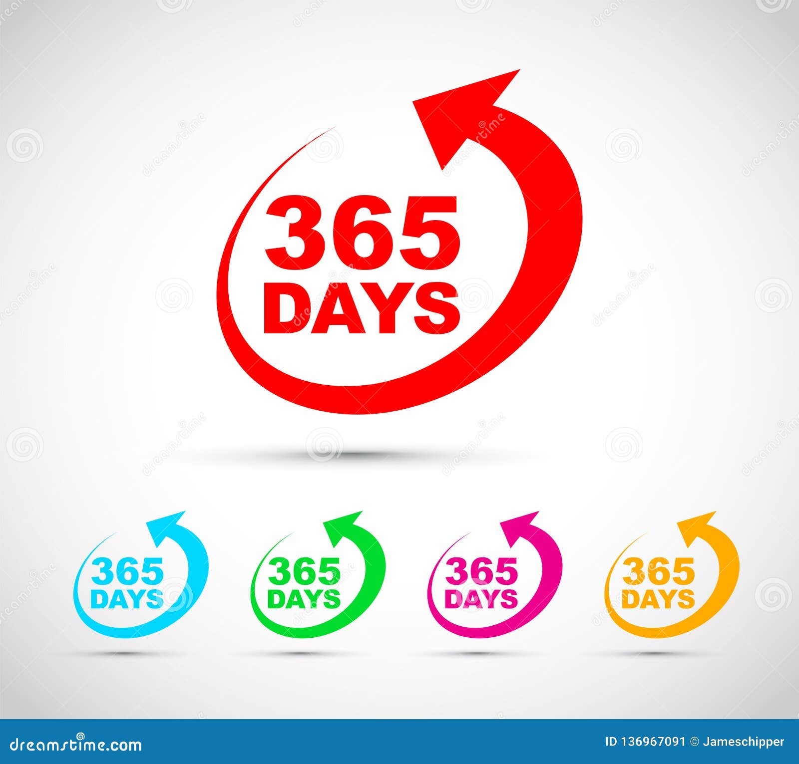 Three Hundred and Sixty Five Days a Year Icon Set Stock Vector ...