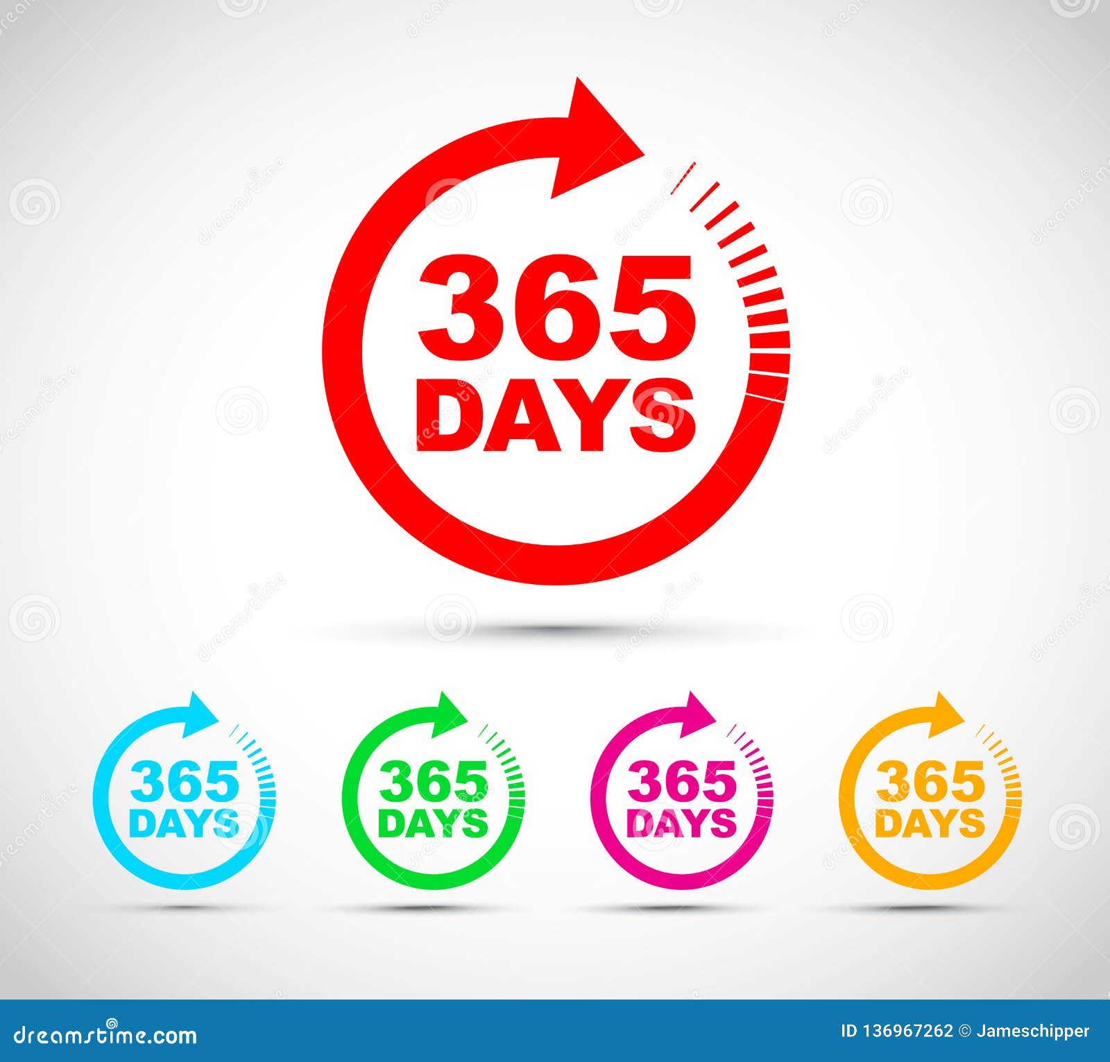 Three Hundred and Sixty Five Days a Year Icon Set Stock Vector ...