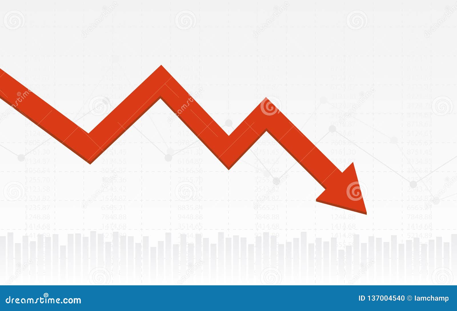 Abstract Financial Chart with Red Uptrend Line Graph Arrow and Numbers ...