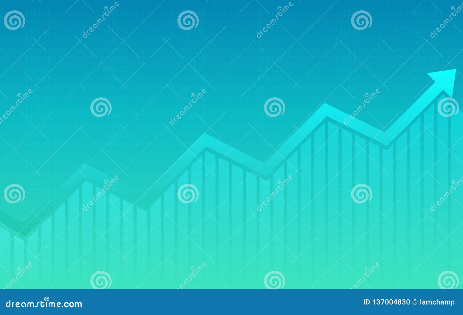 Abstract Financial Chart with Uptrend Line Graph and Arrows in Stock ...