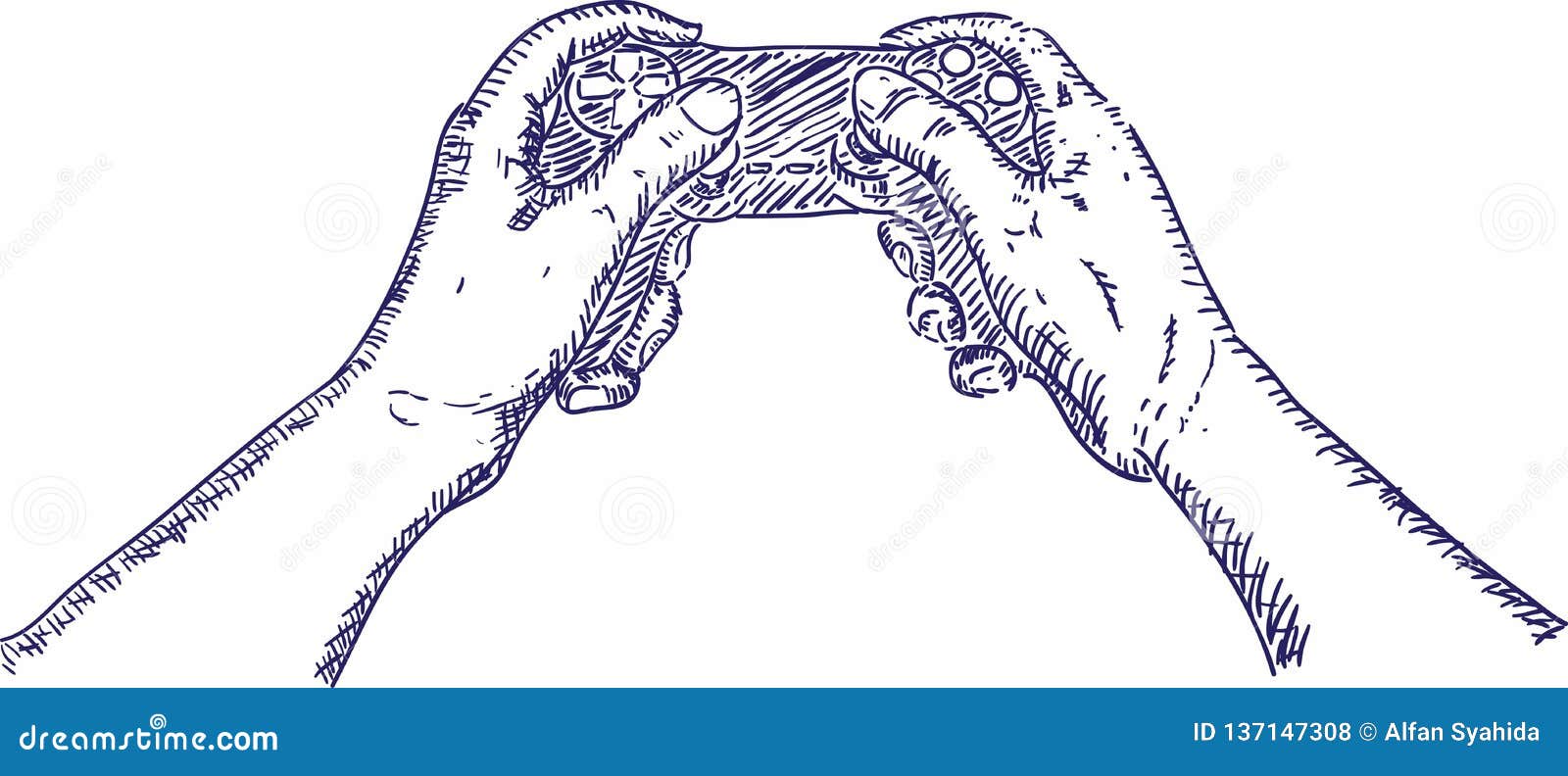 Hand Holding Joystick,hand Holding Hand Drawn Stock Vector ...