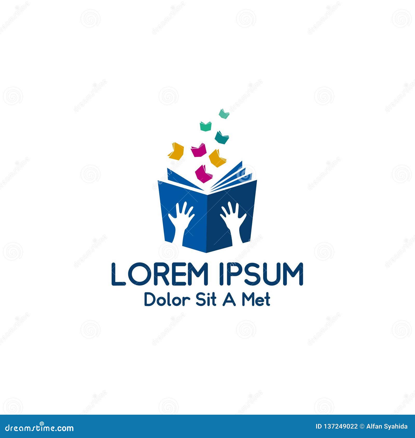 Hand Keep Book, Read Source Green Leaf Book Logo - Vector Stock ...