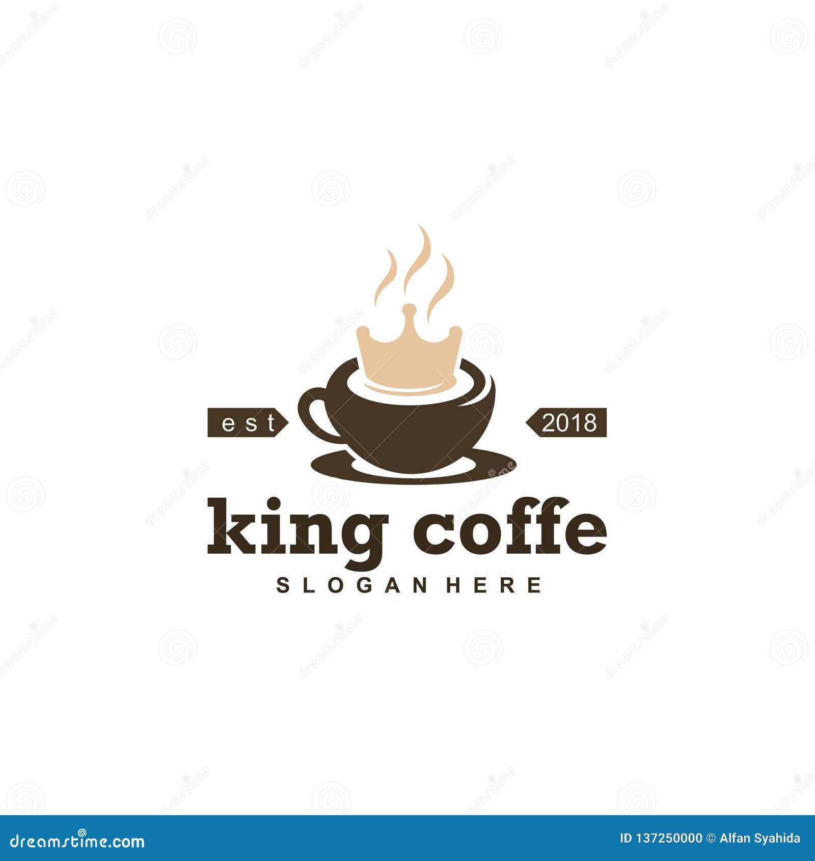 King Coffee Logo,coffee Shop Logo Design Template Vector Illustration ...