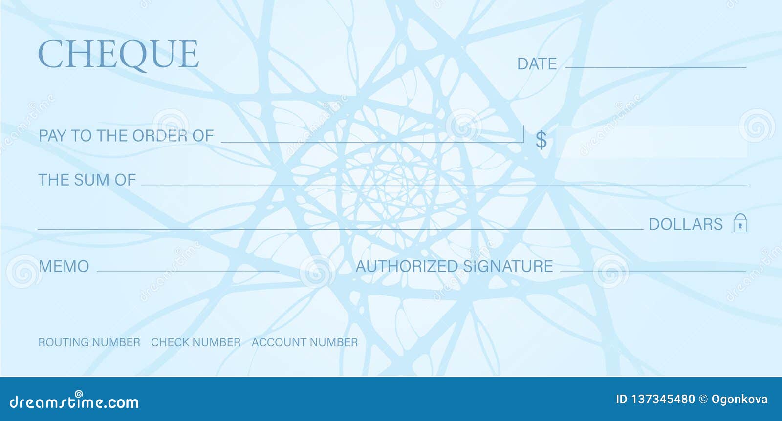 Check, Cheque Chequebook Template. Guilloche Pattern with Abstract Line ...