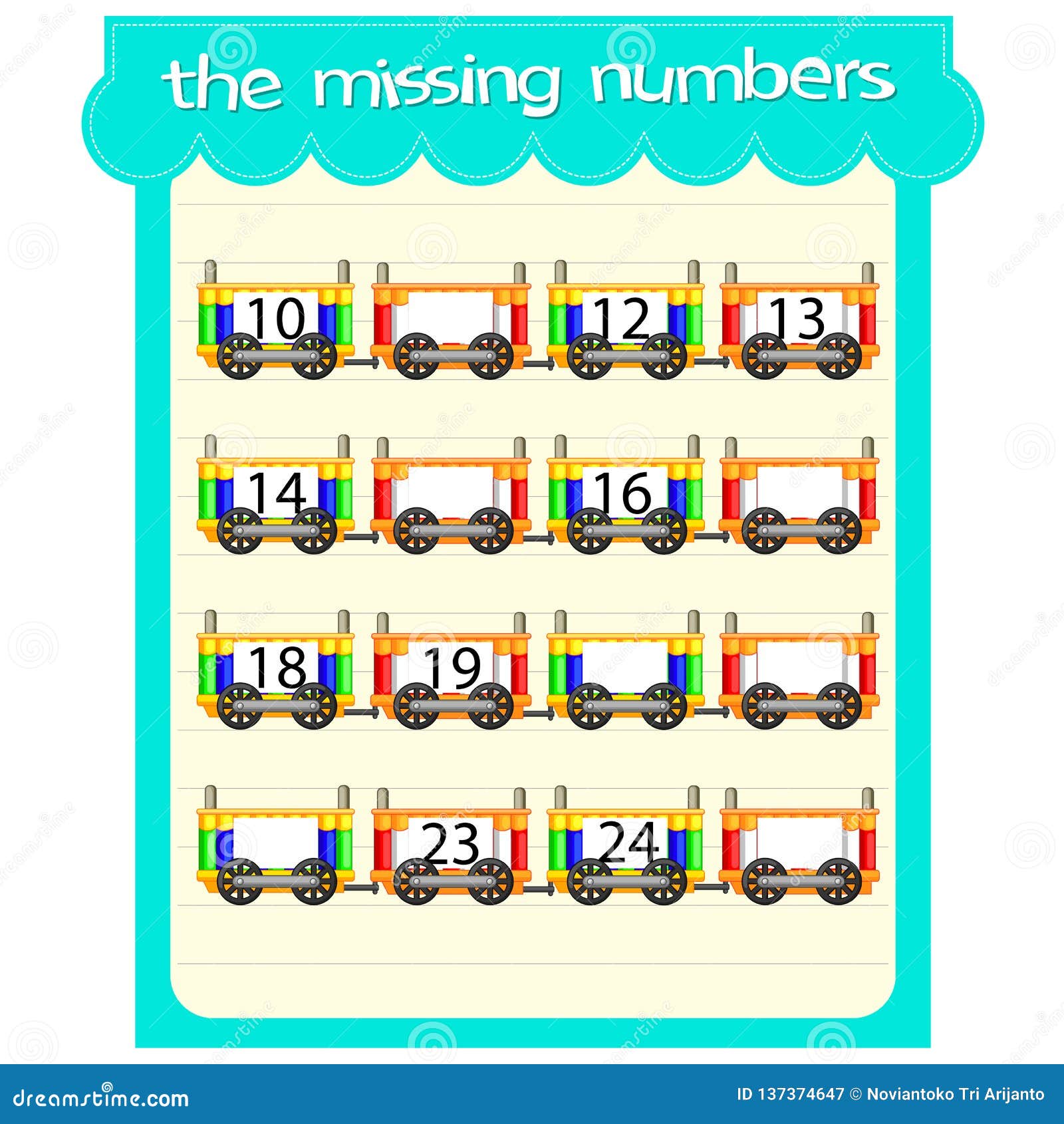 Game Templates with Missing Numbers Stock Vector - Illustration of ...