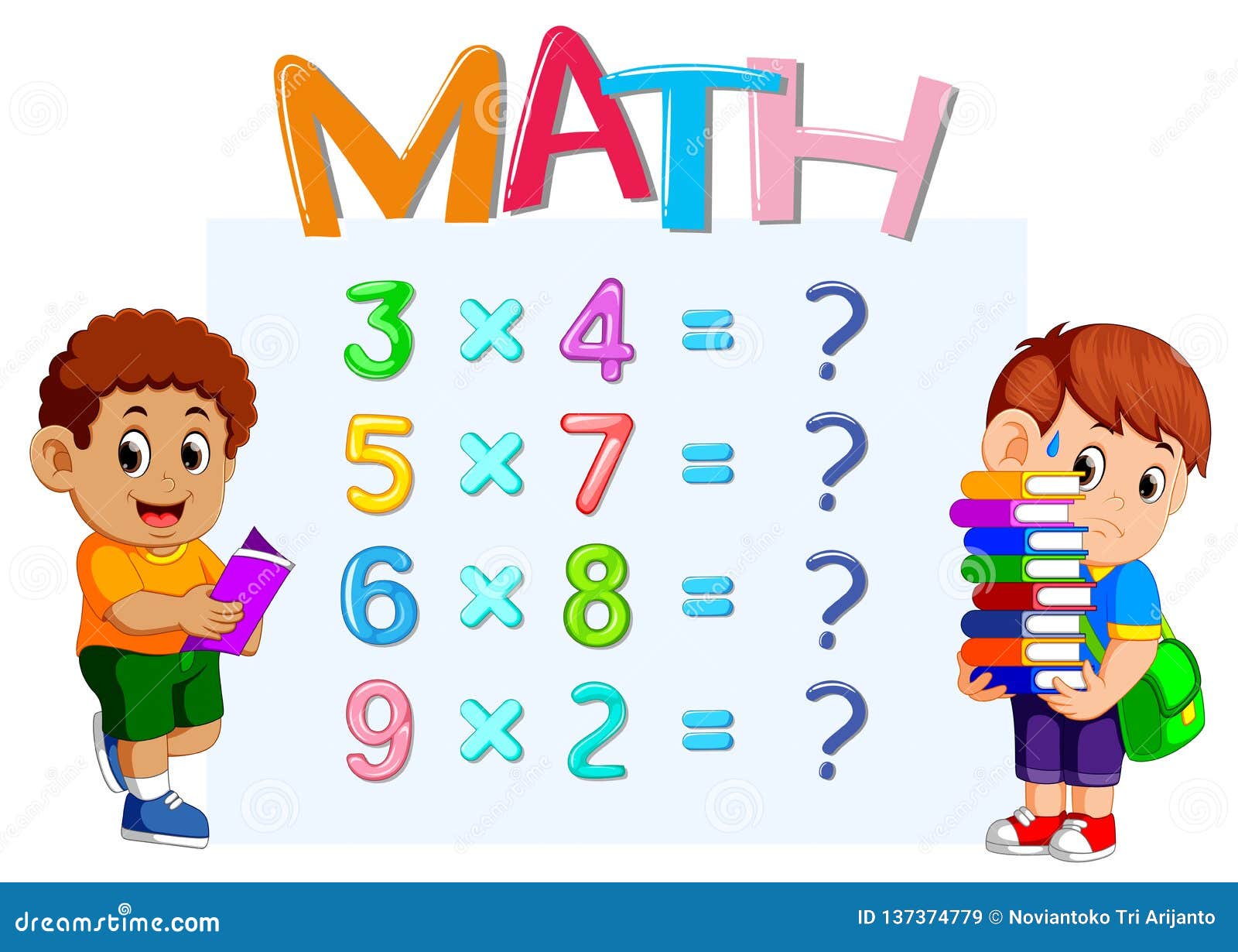 A Math Counting Worksheet Vector Illustration | CartoonDealer.com ...