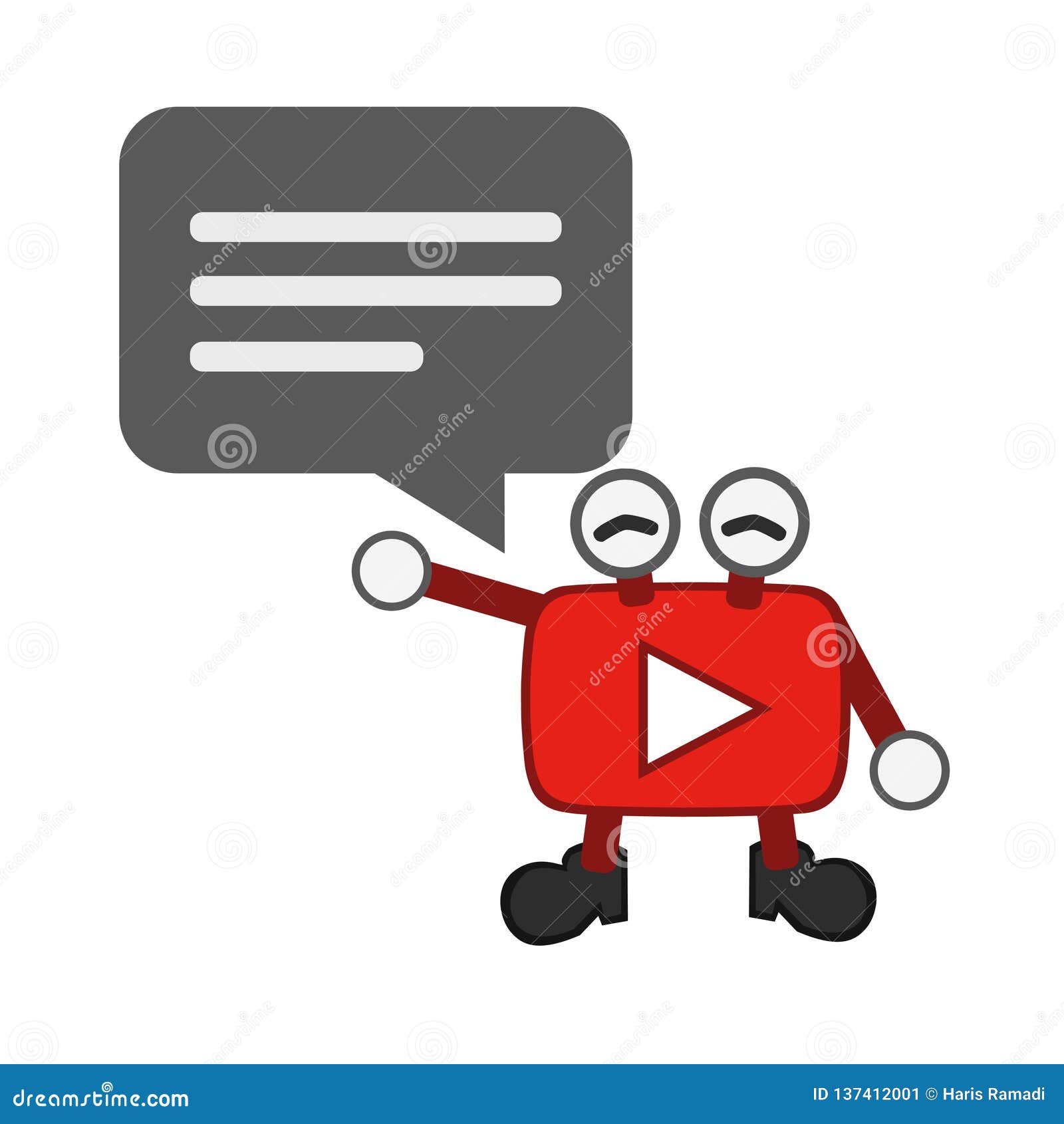 Youtube Cartoon Comment Notification Funny Stock Vector - Illustration ...