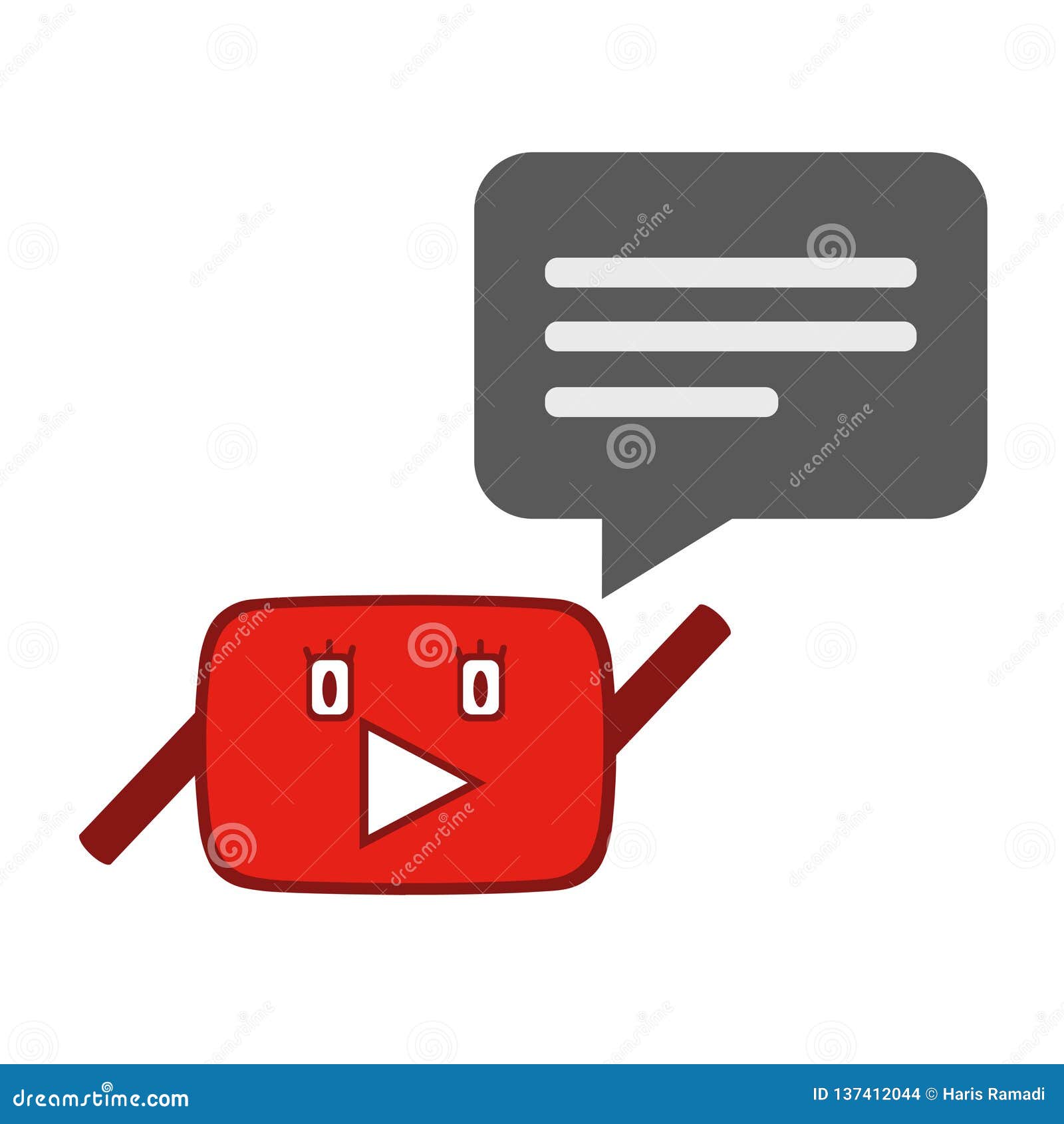 Youtube Funny Cartoon Comment Icon V2 Stock Vector - Illustration of ...