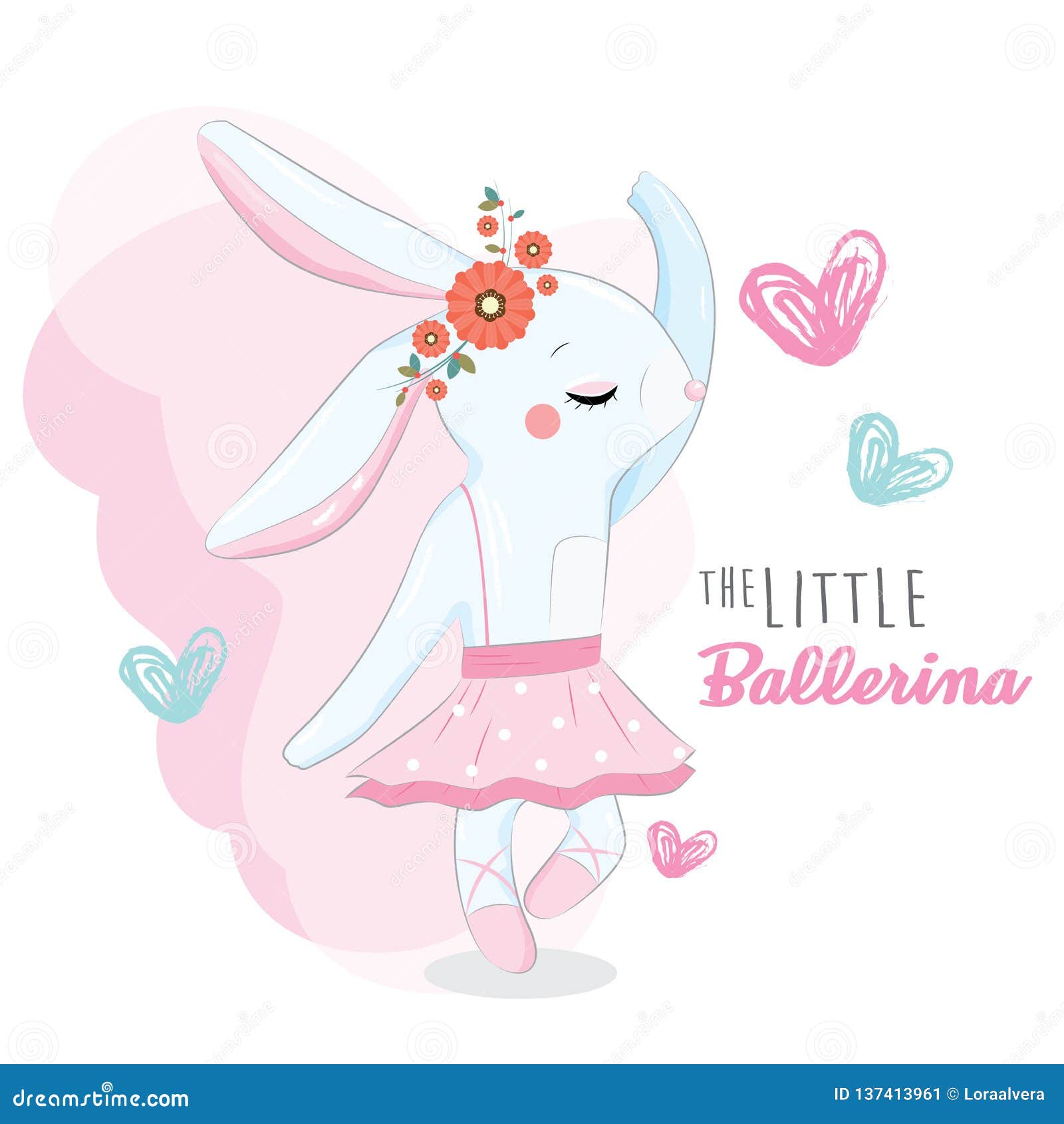 Cute Baby Bunny Dancing stock vector. Illustration of template - 137413961