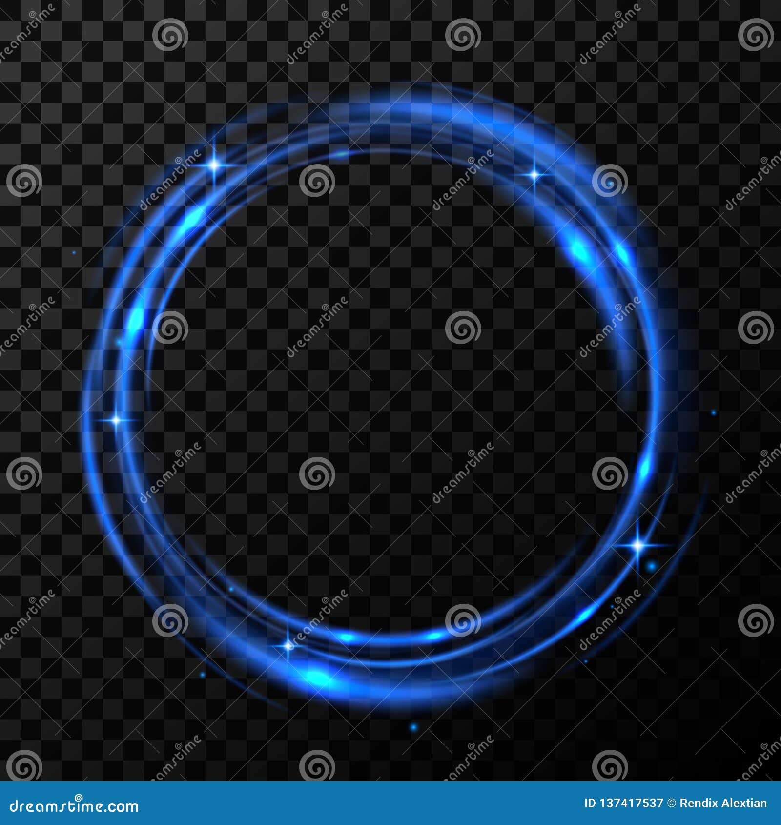 Round Blue Shiny in Transparent Background Stock Vector - Illustration ...