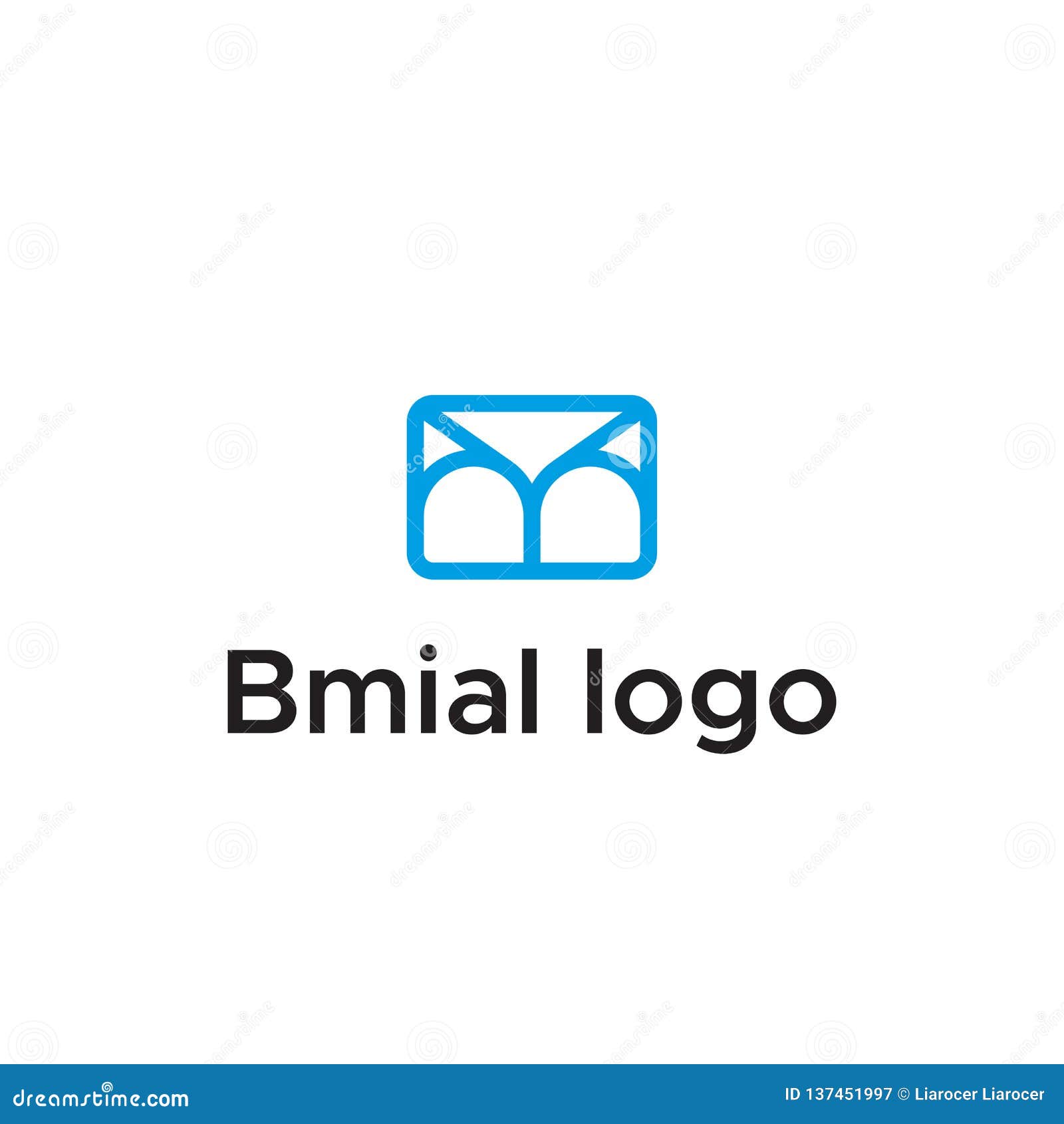 Simple Bmail Logo Vector Blue Color Stock Vector - Illustration of mail ...