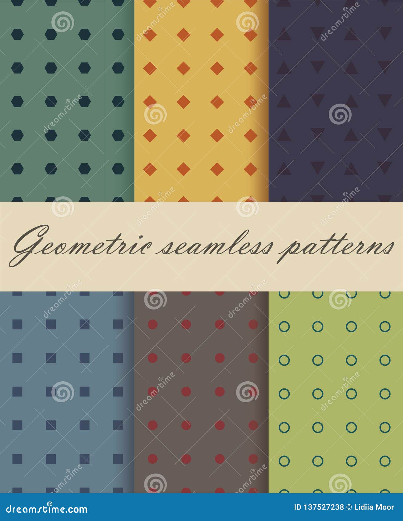 Six Geometric Seamless Patterns. Vintage Patterns Stock Vector ...