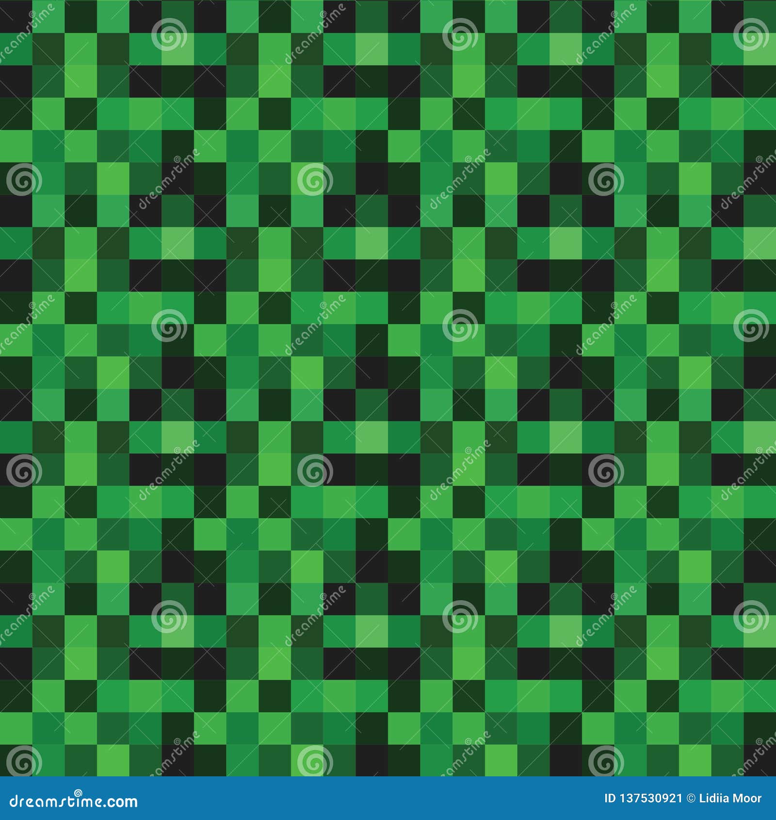 Vector Seamless Pattern with Green Pixels Stock Vector - Illustration ...