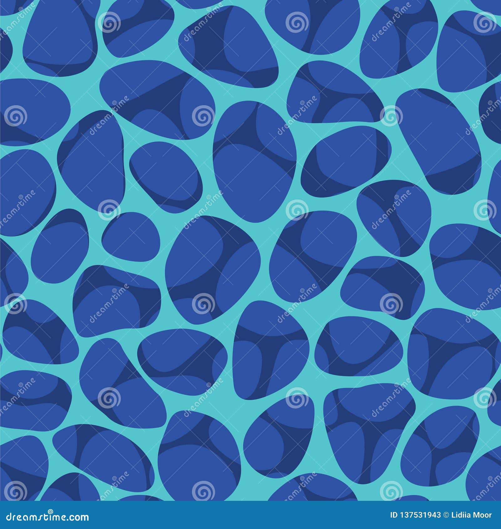 Seamless Pattern of Blue Water Stock Vector - Illustration of surface ...