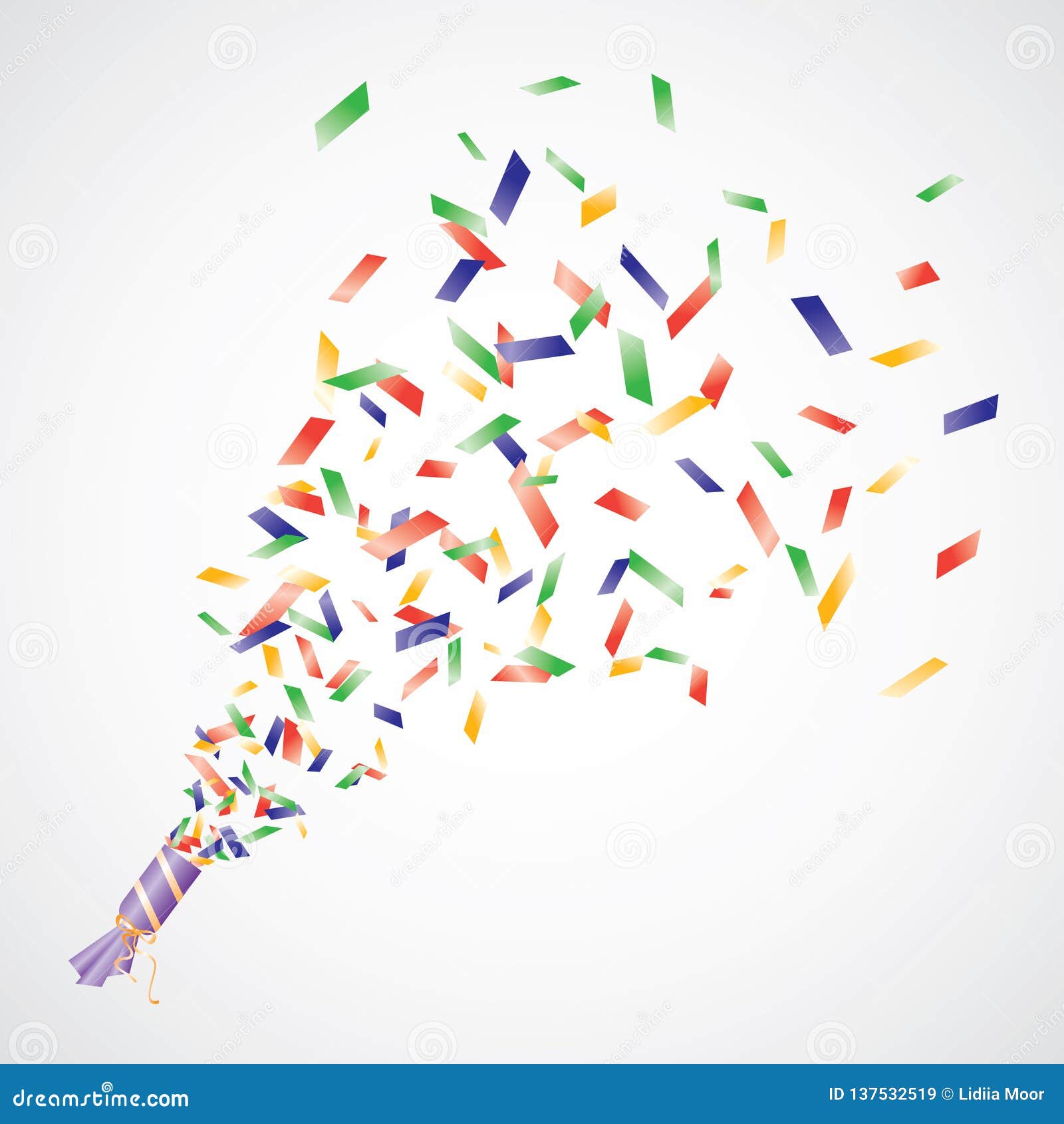 Vector confetti popper stock vector. Illustration of cracker - 137532519