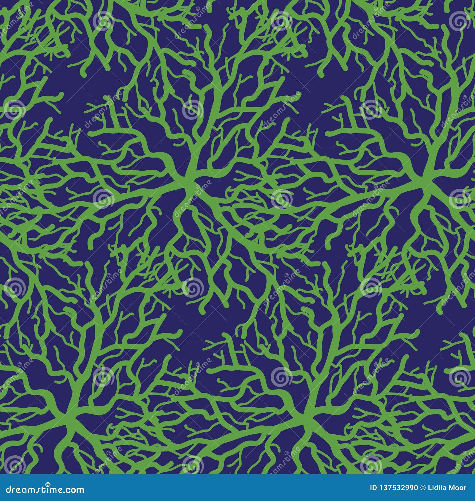 Abstract Seamless Pattern with Green Roots Stock Vector - Illustration ...